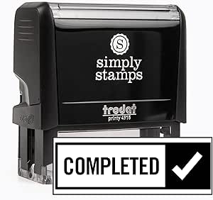 Amazon.com : Completed Office Stamp | 4 Different Sizes | 20 Designs ...