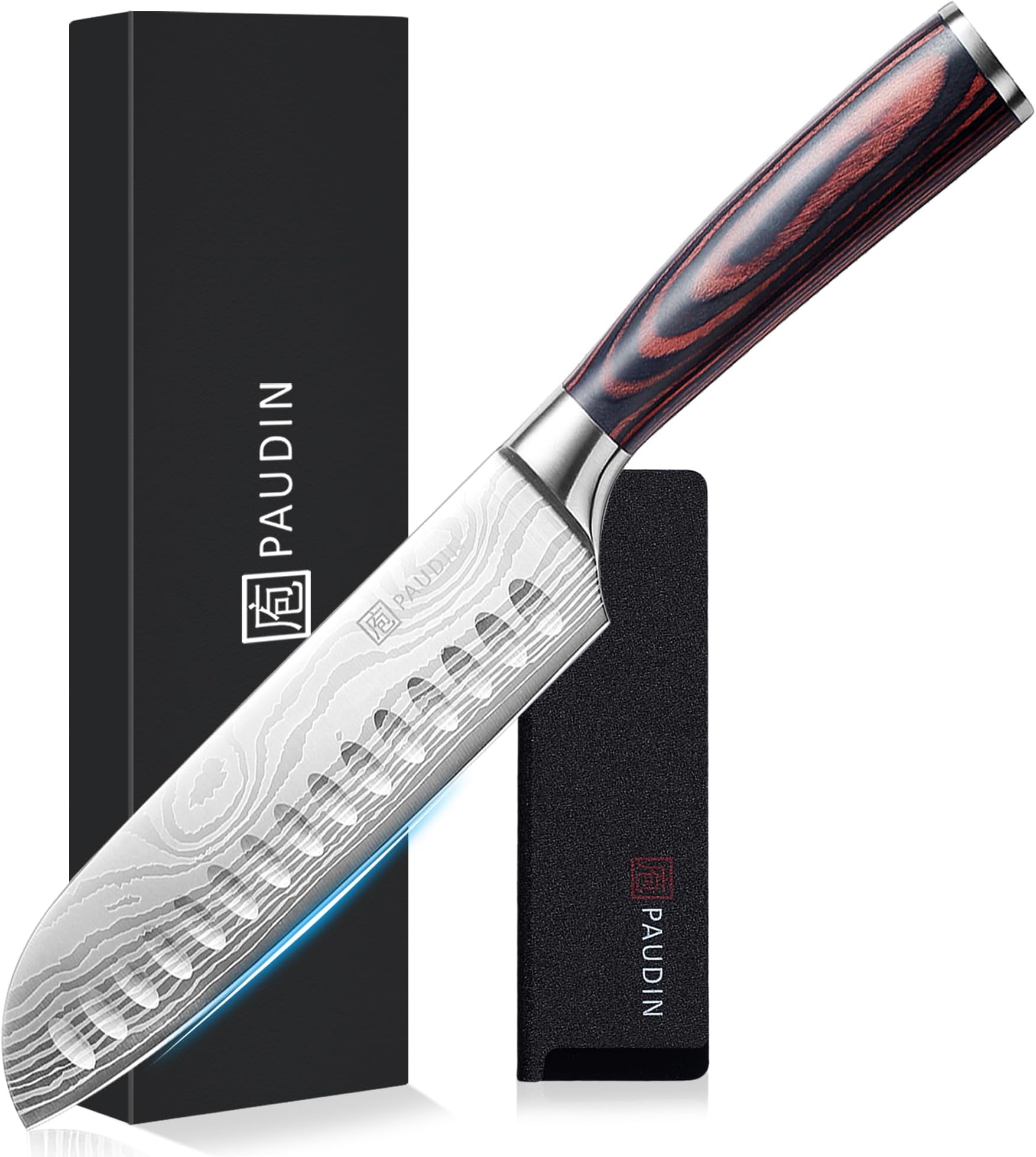 Amazon | DDF iohEF 包丁 三徳包丁180mm 万能包丁 料理包丁シェフナイフ滑り止めハンドルの包丁 非常に鋭利で錆びにくい ...