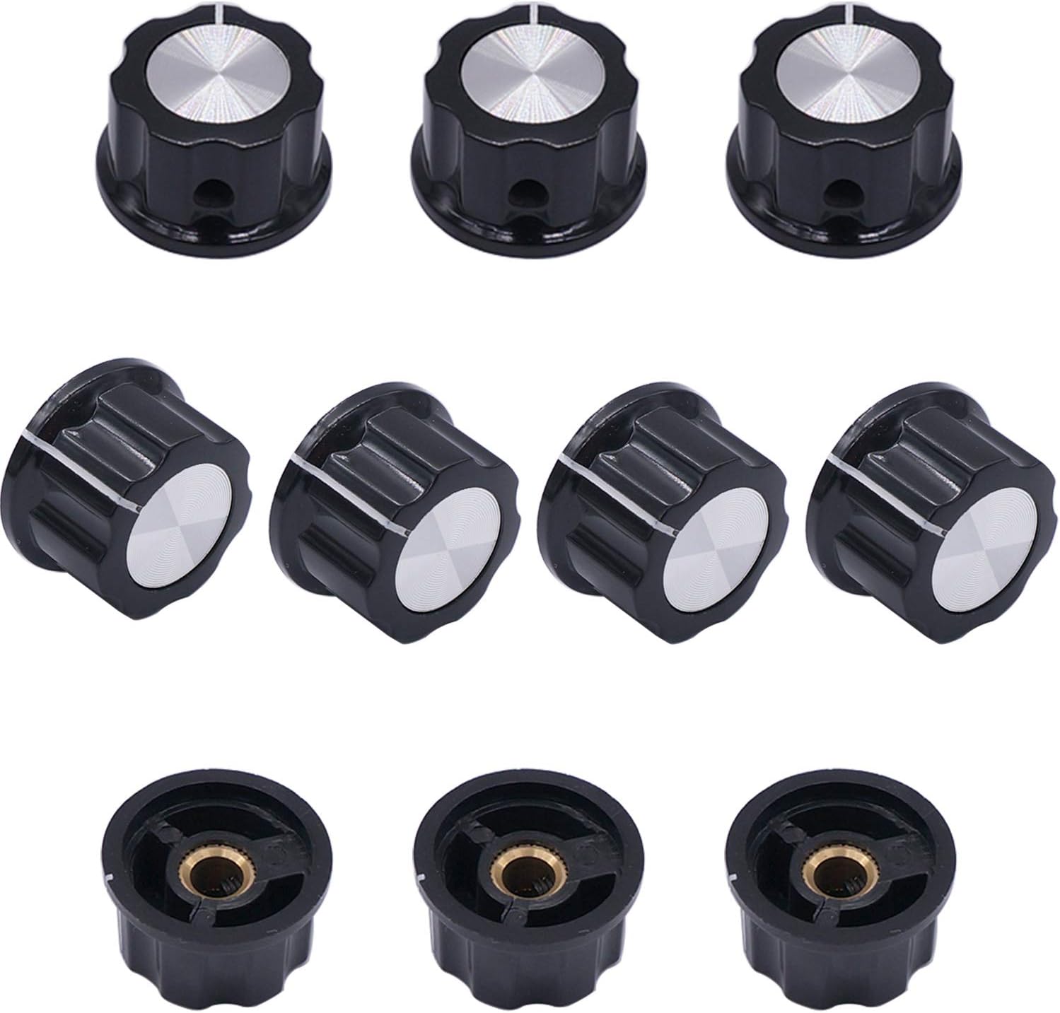 Amazon.com: 10 PCS Potentiometer Knobs, Volume Tone Control Knobs ...