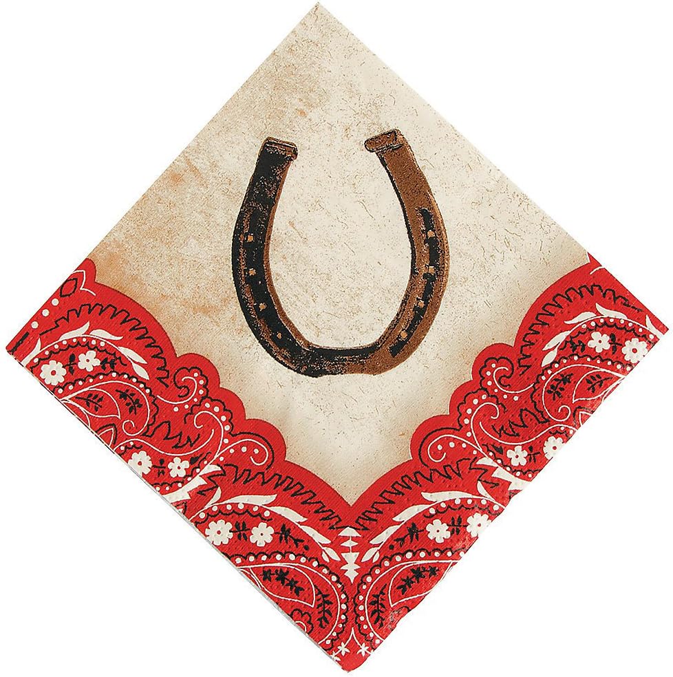Amazon.com: Western Cowboy Beverage Napkins (16 pack with horseshoe ...