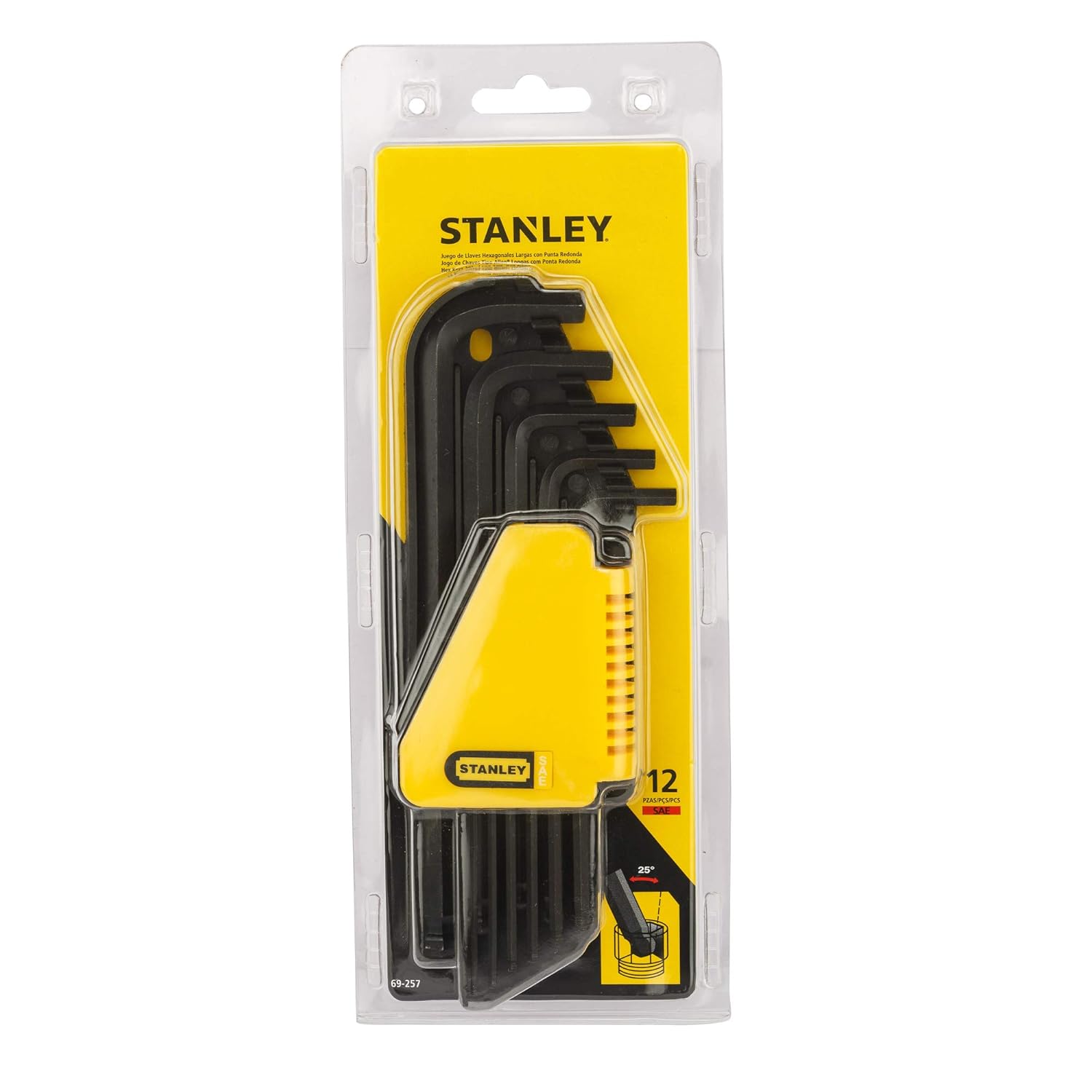 STANLEY 69-257 12-Piece Key Ring Imperial Allen Hex Key Set L/ARM ...