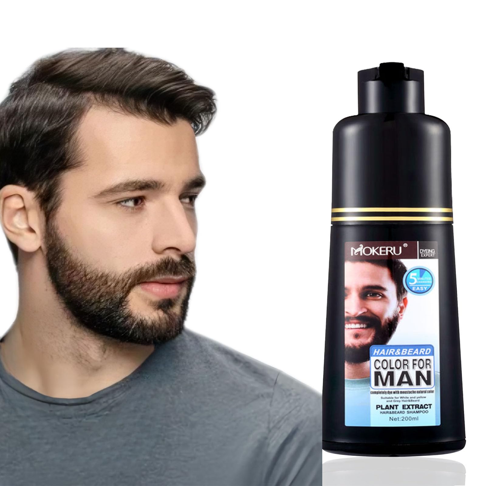 Amazon.com : Black Beard Dye for Men for Gray Coverage, Natural Beard ...