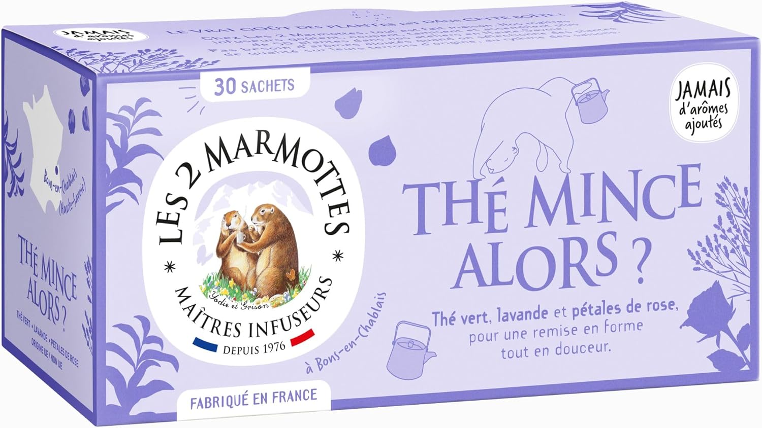 Les 2 Marmottes Thé Vert BIO Mince Alors 30 Sachets 63g