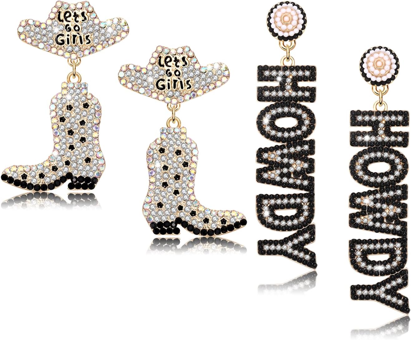 Amazon.com: Western Cowgirl Earrings for Women Sparkle Rhinestone ...