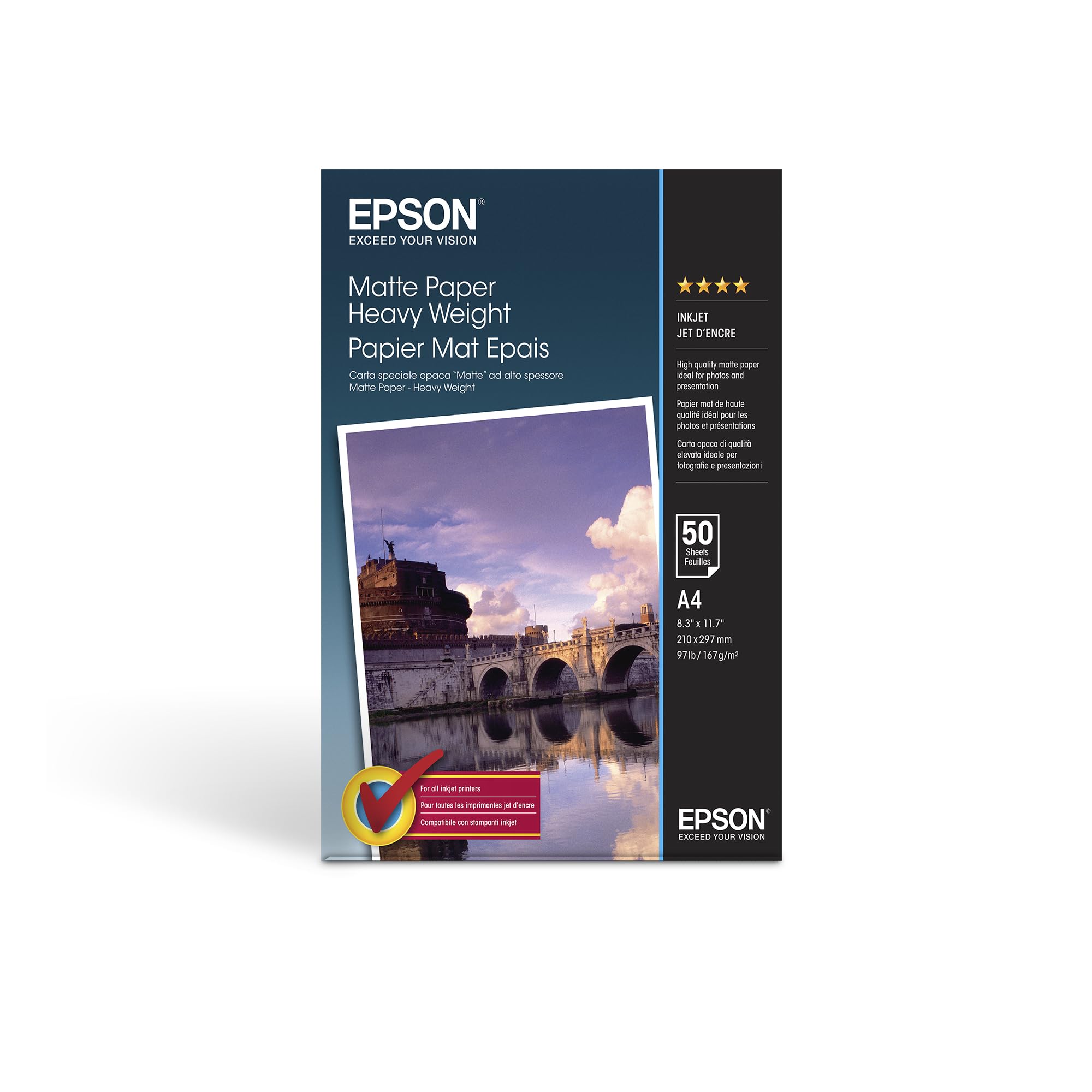 Epson C13S041256 Matte Heavyweight Papier Inkjet 167 g / m2 A4 One ...