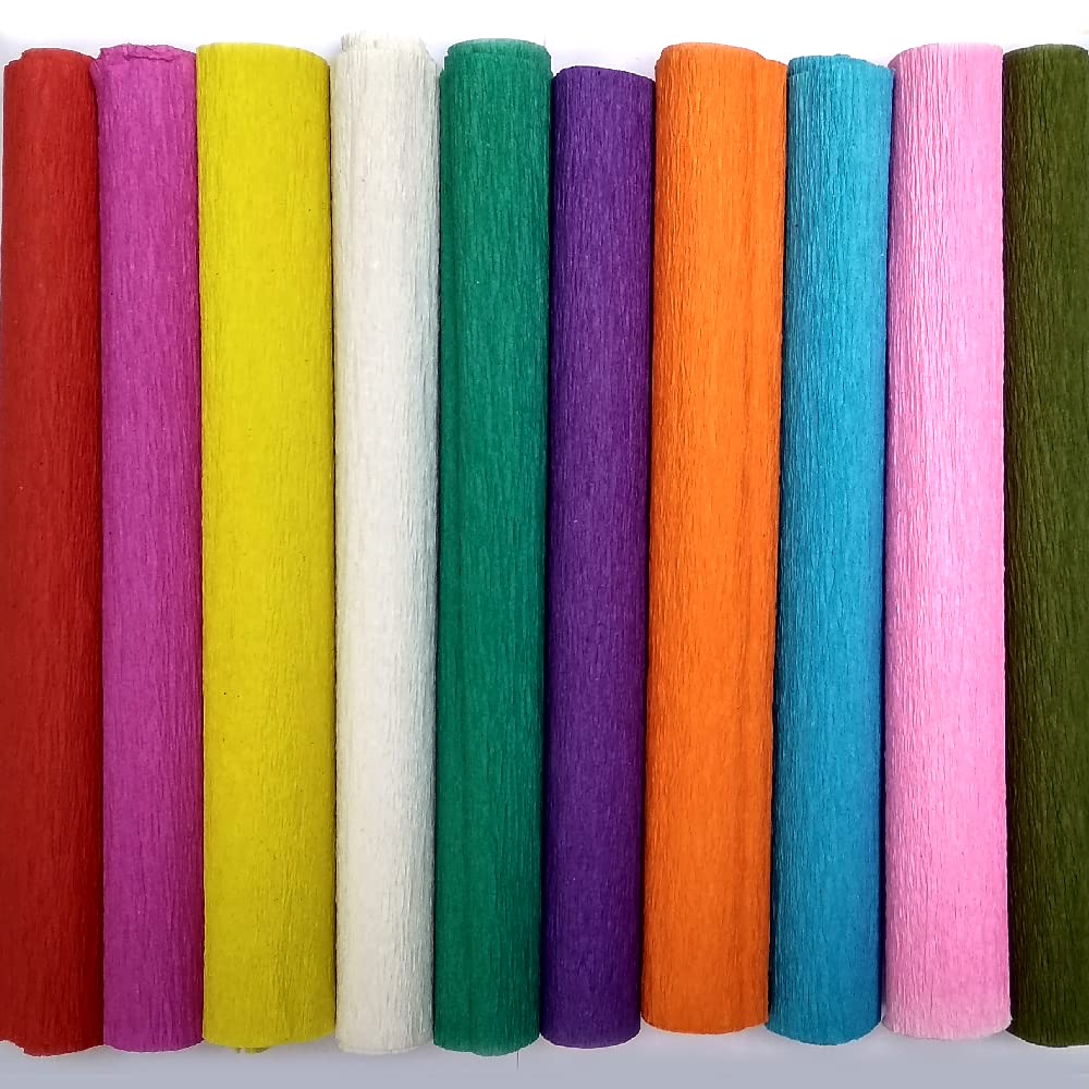 Crepe Paper Set of 10 Color 25Cm X 100Cm for DIY Flower Makin 10 Sheets ...