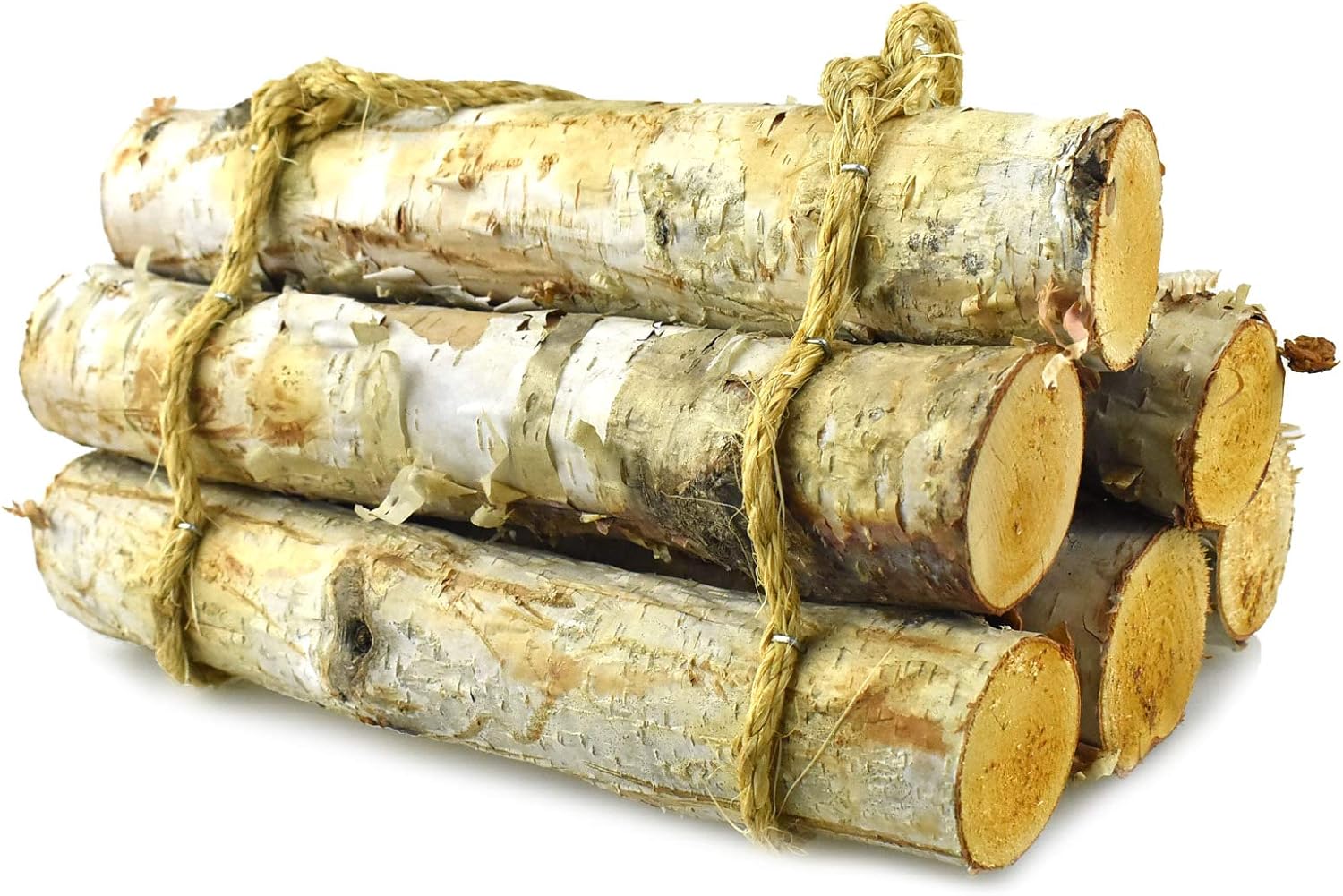 Amazon.com : Homeford Natural Birch Wood Roped Log Bundle, 10-Inch, 6 ...