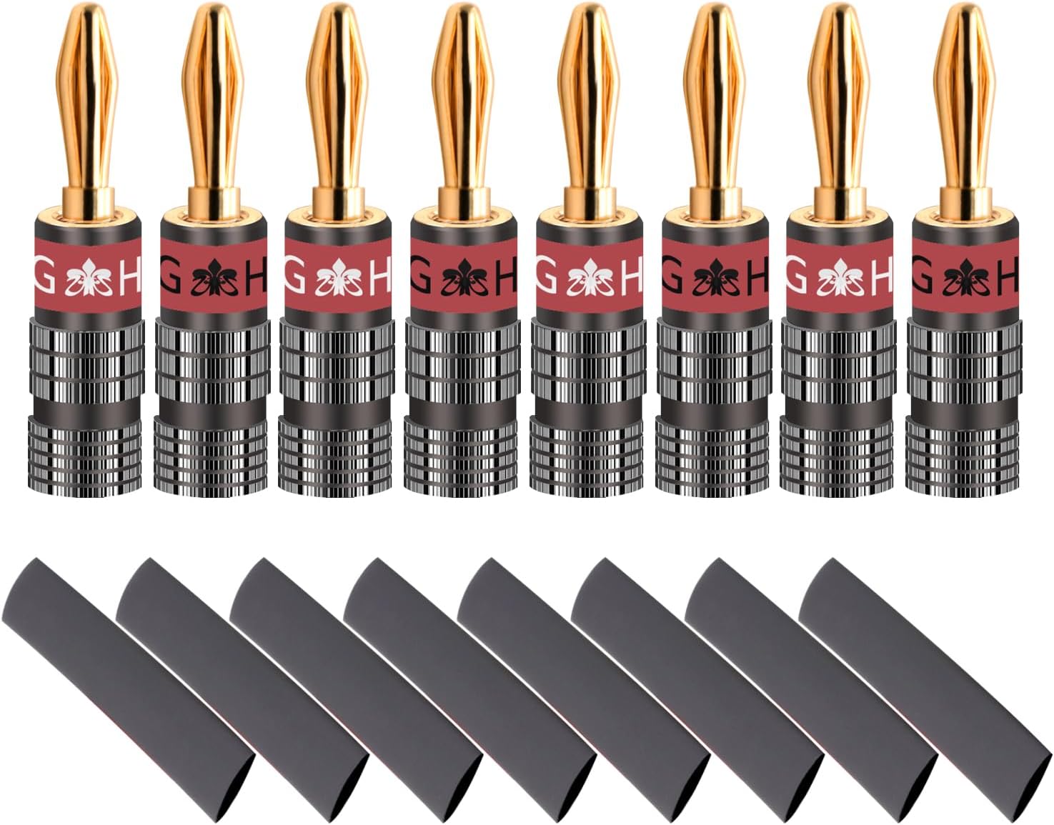 Amazon.com: Monoprice 9438 Gold Plated Speaker Pin Plugs - 5 Pairs ...