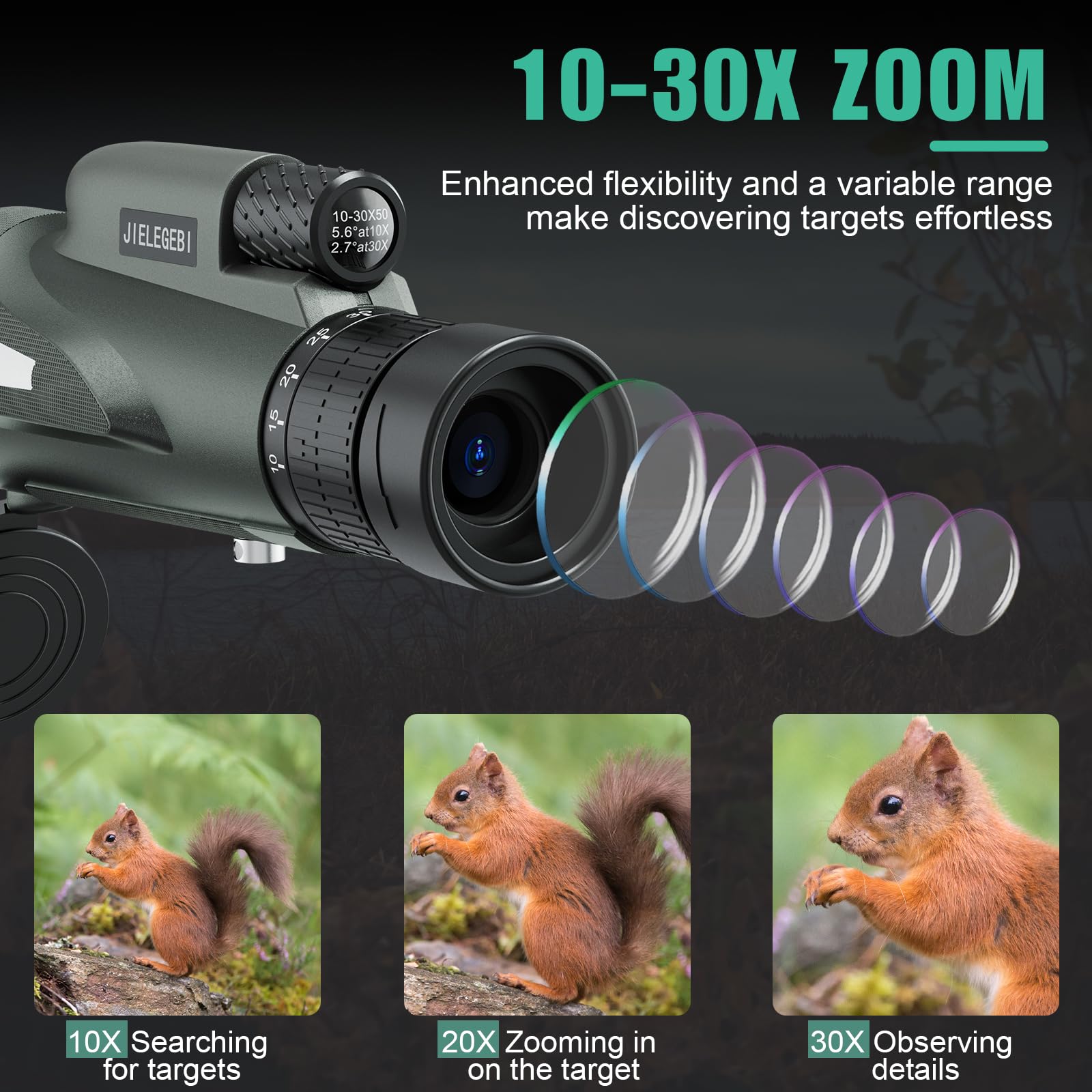 Monoculars for Adults High Powered with 10-30X50 ED Optical Zoom ...