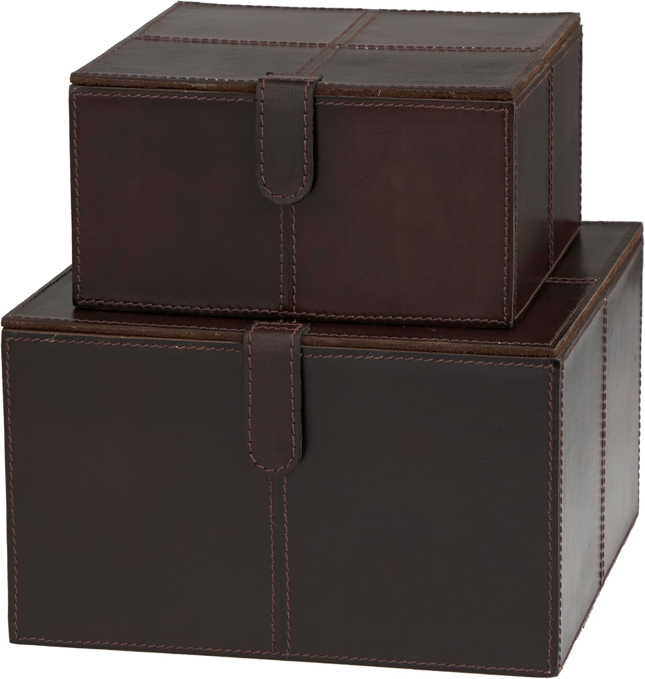 Amazon.com: Deco 79 Leather Handmade Decorative Box Storage Decorative ...