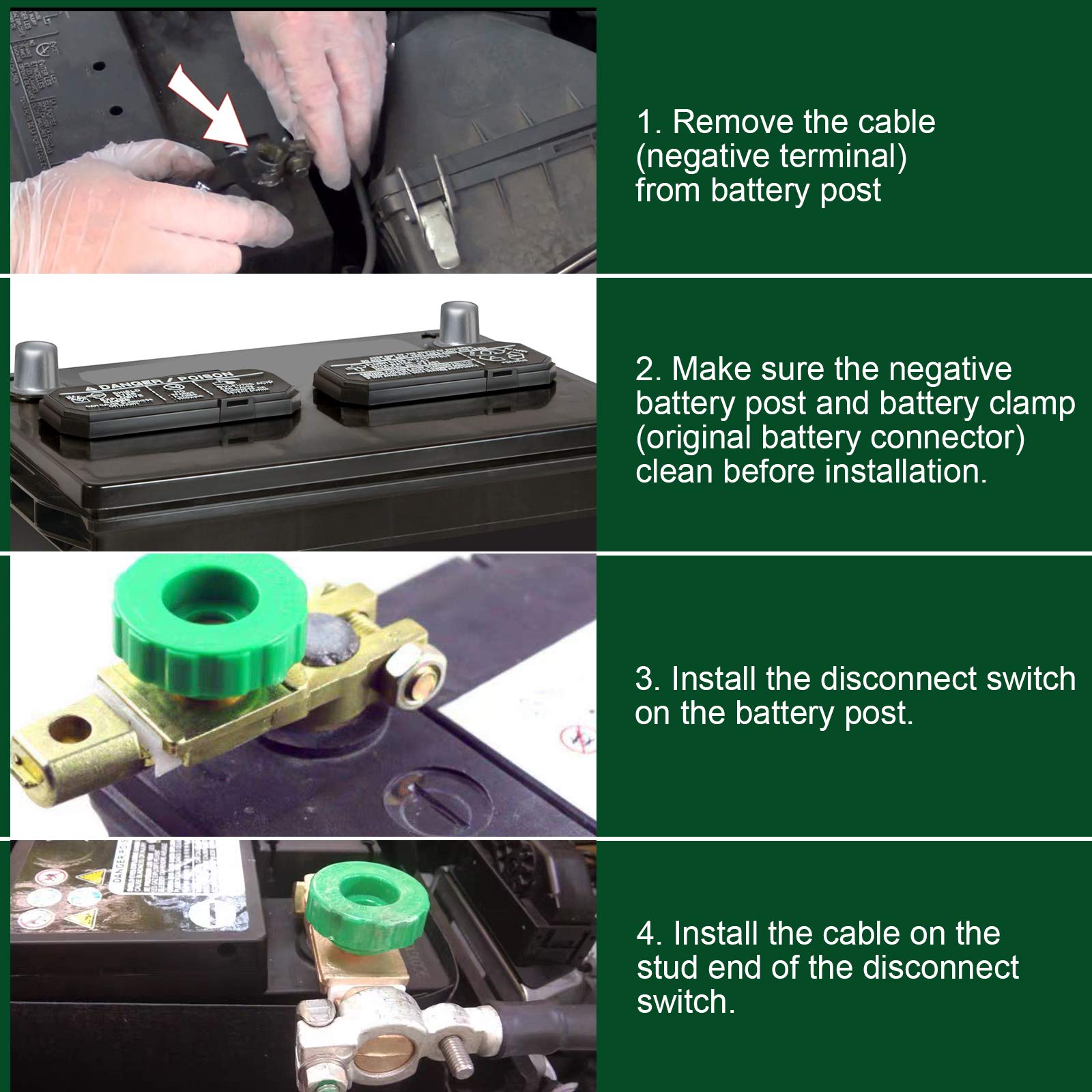 Snapklik.com : CZC AUTO Battery Quick Disconnect Switch Top Post Cut ...