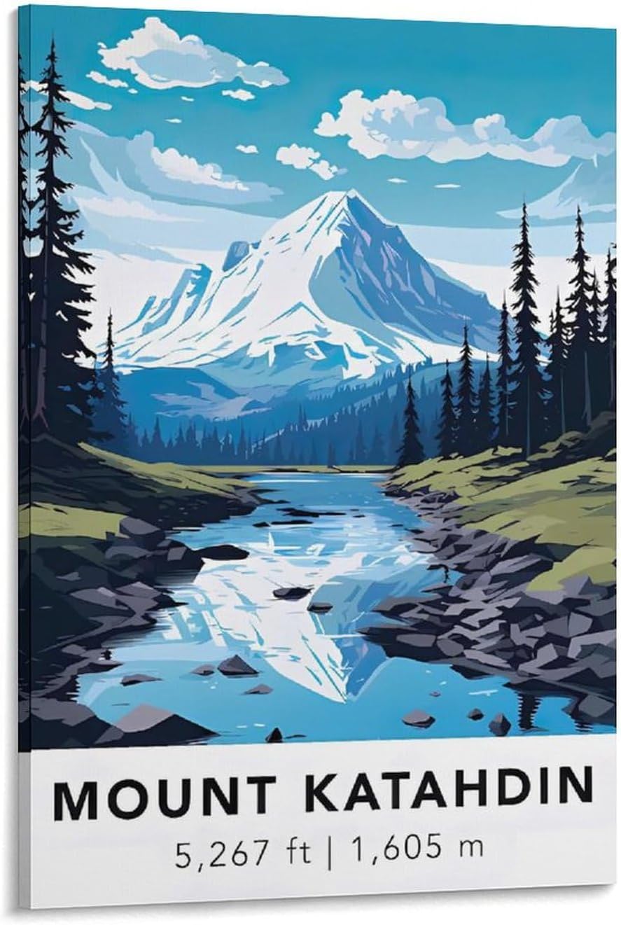 Amazon.com: Mount Katahdin Vintage Travel Posters 20x30inch(50x75cm ...