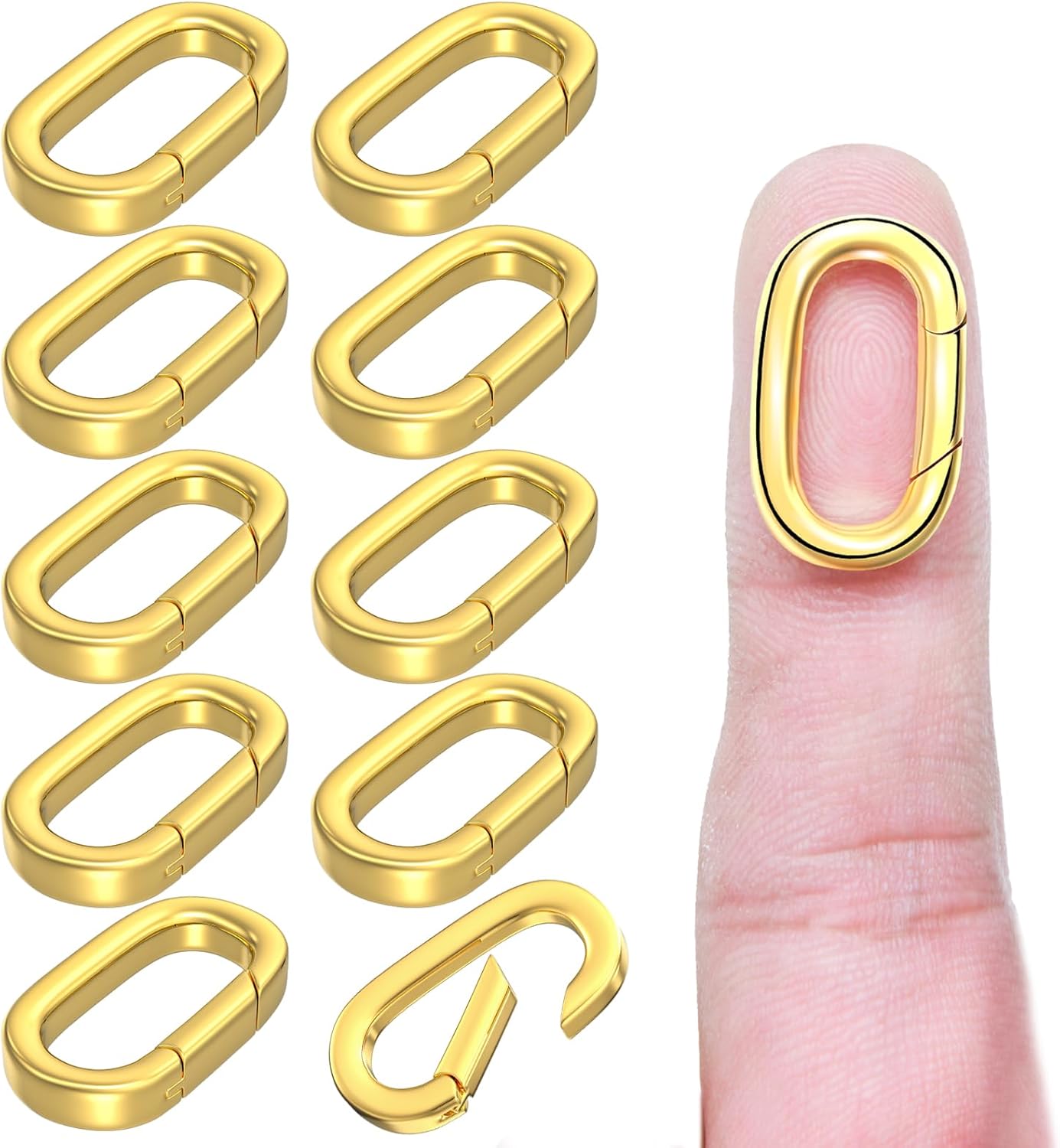 Amazon.com: Ofiuny 10Pcs Oval Clasp Carabiner Necklace Clasps and ...