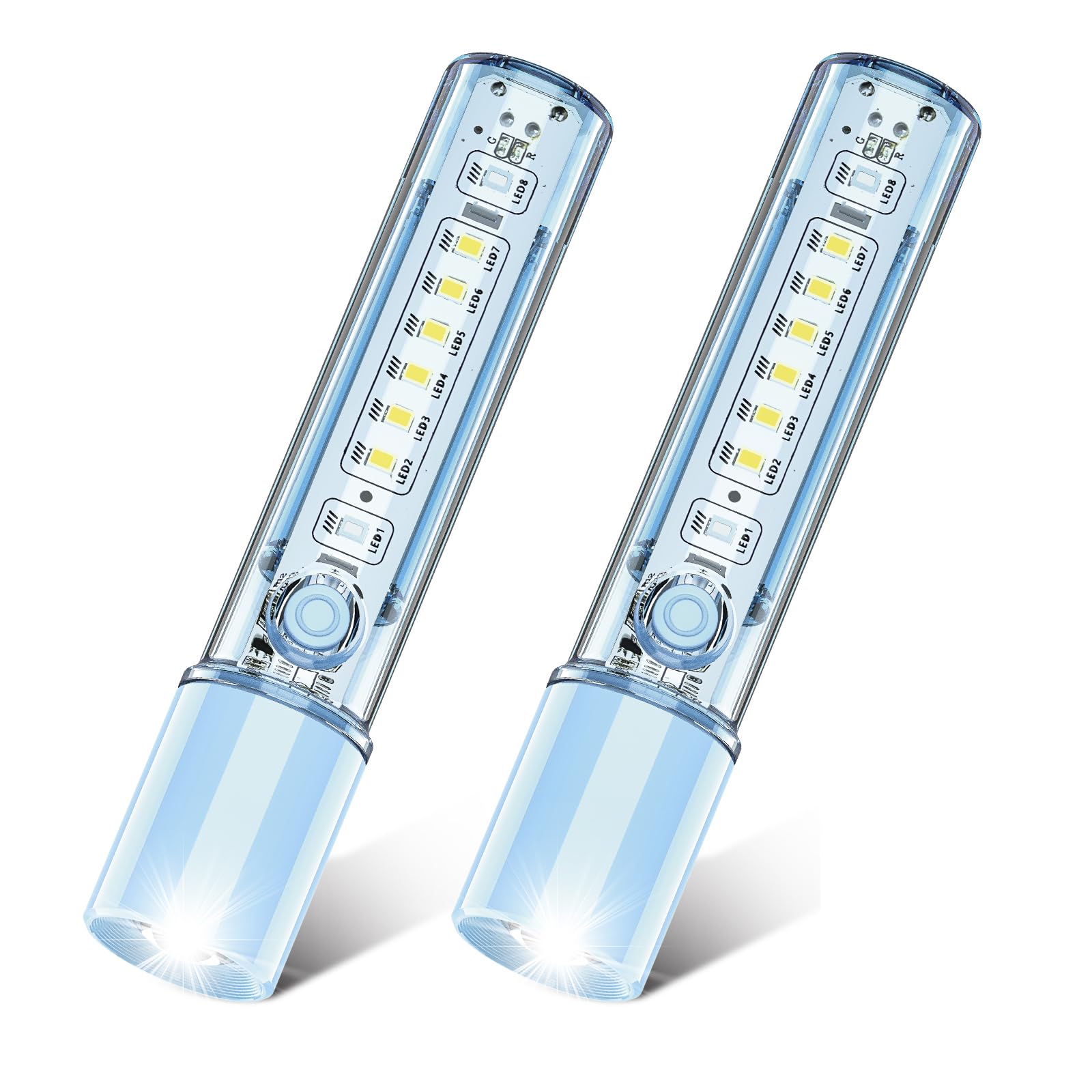 VAVOFO Blue LED Tactical Flashlight - USB-C Rechargeable, High Lumen ...