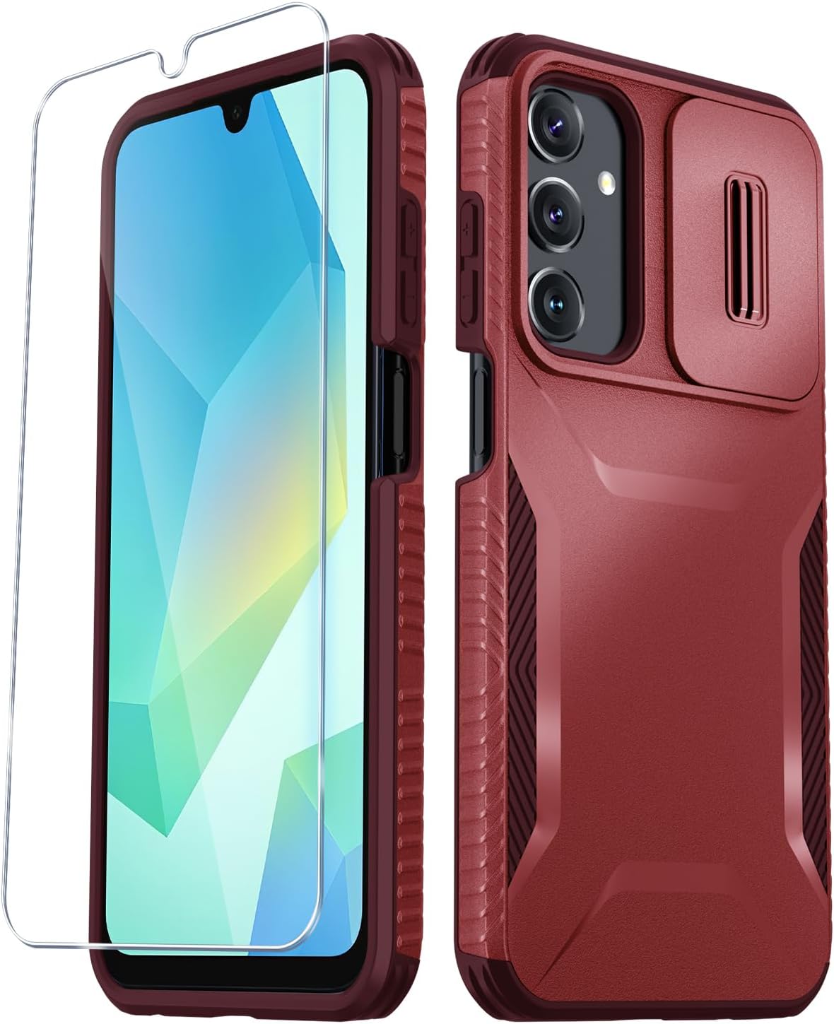 Amazon.com: LATVIN for Samsung Galaxy A16 5G Case with 1 Screen Protector, Built-in Slide Camera ...