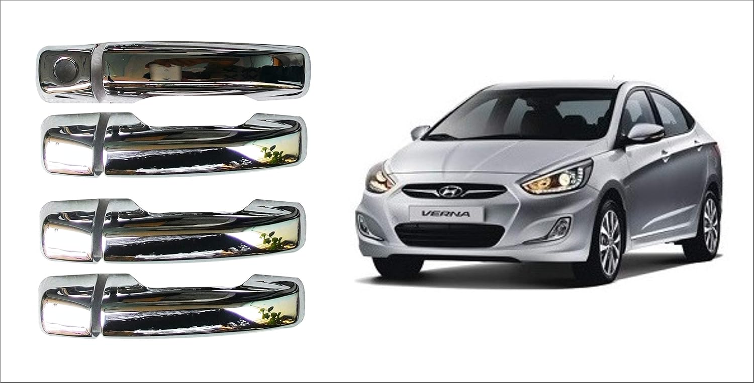 Trigcars Hyundai Verna Fluidic Car Door Handle Latch Chrome Plated ...
