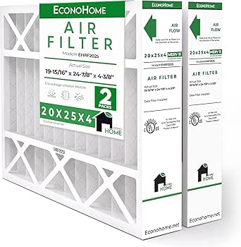 EconoHome 20x25x4 AC Furnace Pleated Air Filter MERV 11 Replacement ...