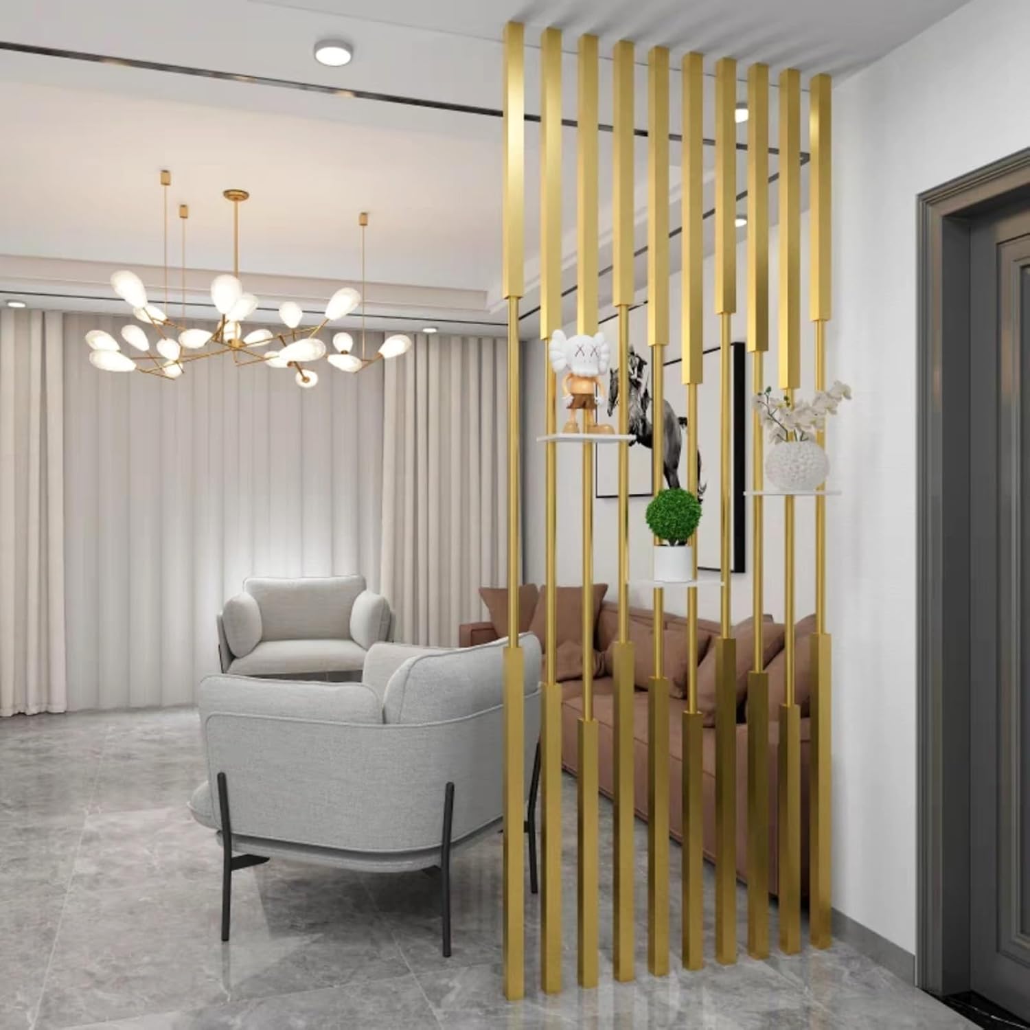 Pannello divisorio ambienti doghe metallo, schermo la privacy della ...