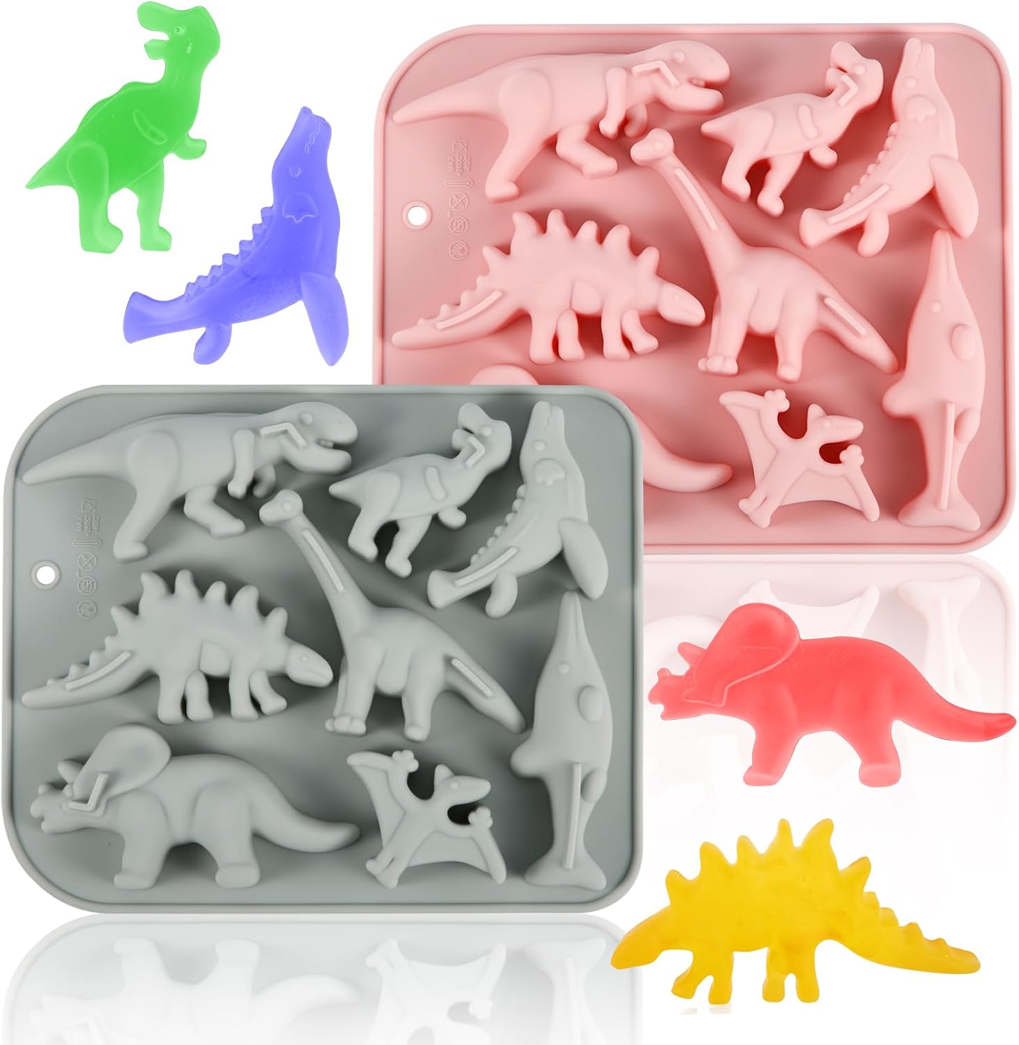 Amazon.com: 2pcs Dinosaur Silicone Mold, Dinosaur Baking Cake Chocolate ...