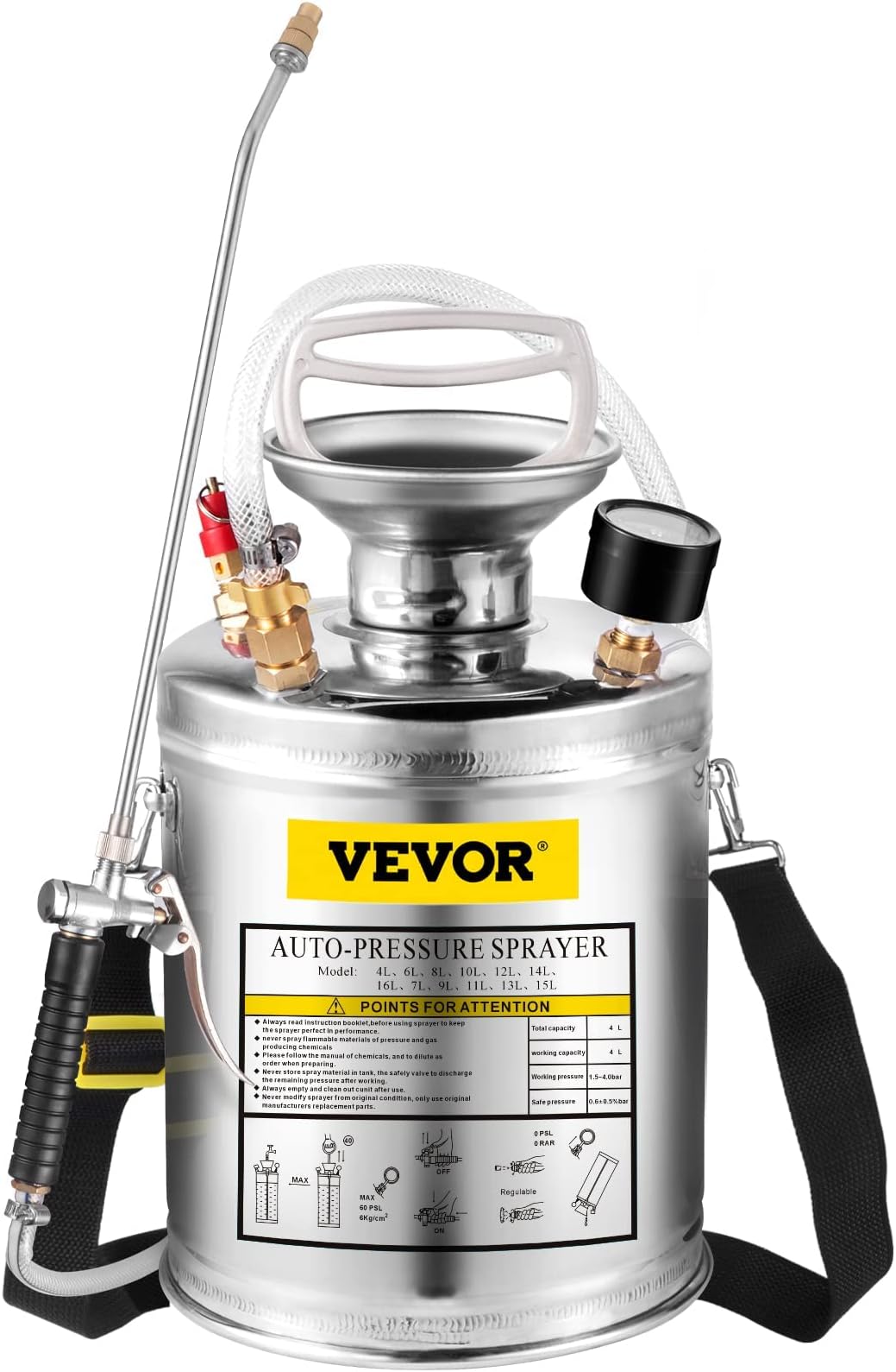 Amazon.com : Longray Hand Pump Stainless Steel Sprayer (1 Gallon ...