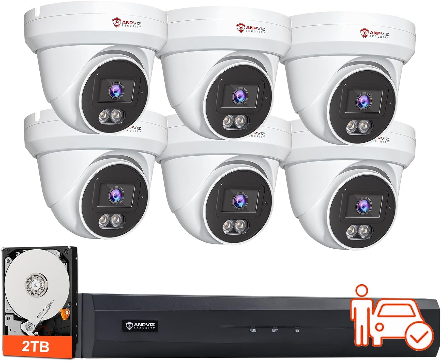 Amazon.com : Anpviz 8CH 4K PoE Security Camera System, 6pcs 8MP Wired ...