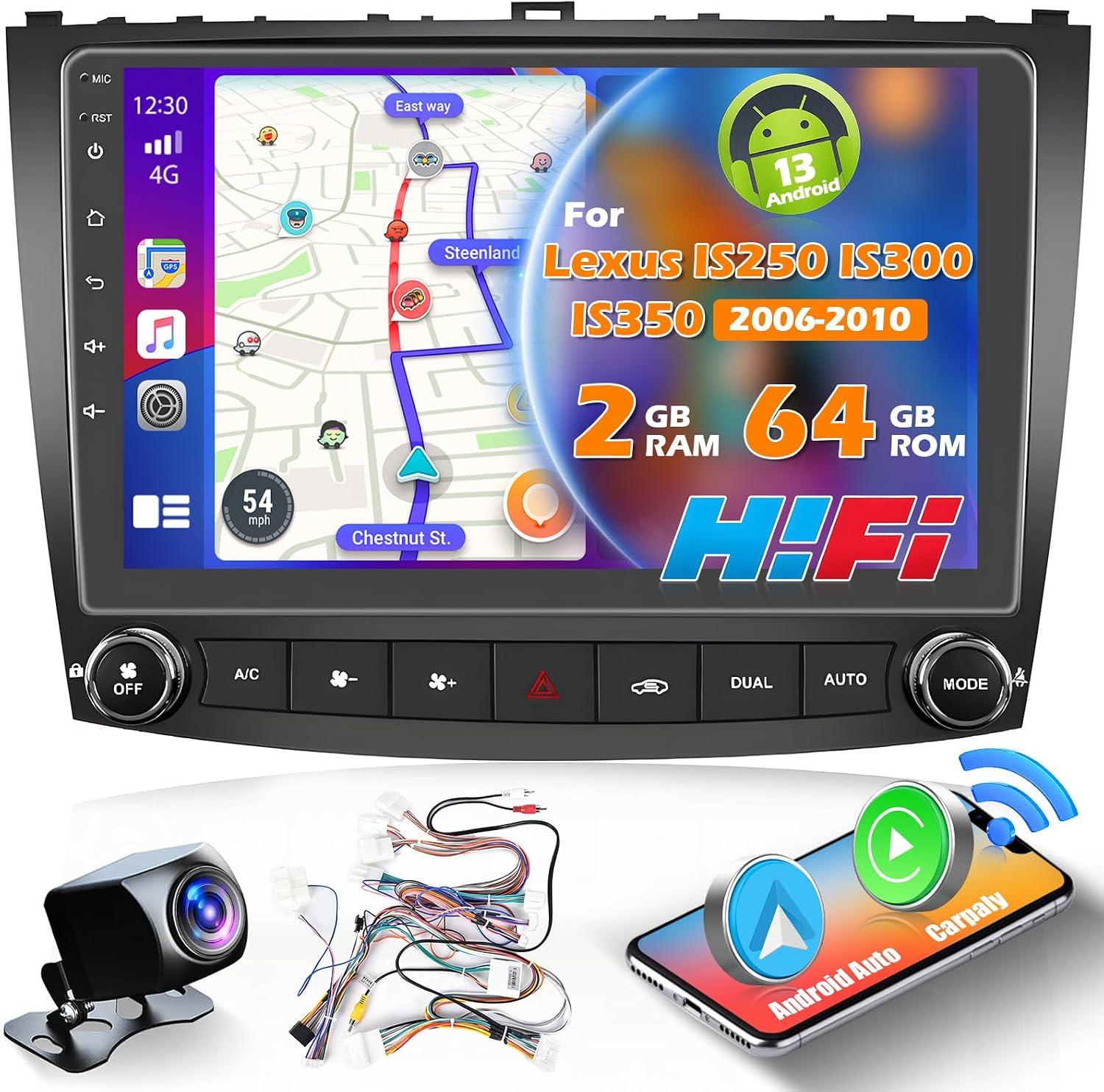 Amazon.com: Roinvou [2G+64G] for Lexus IS250 IS300 IS350 2006-2010 Car ...