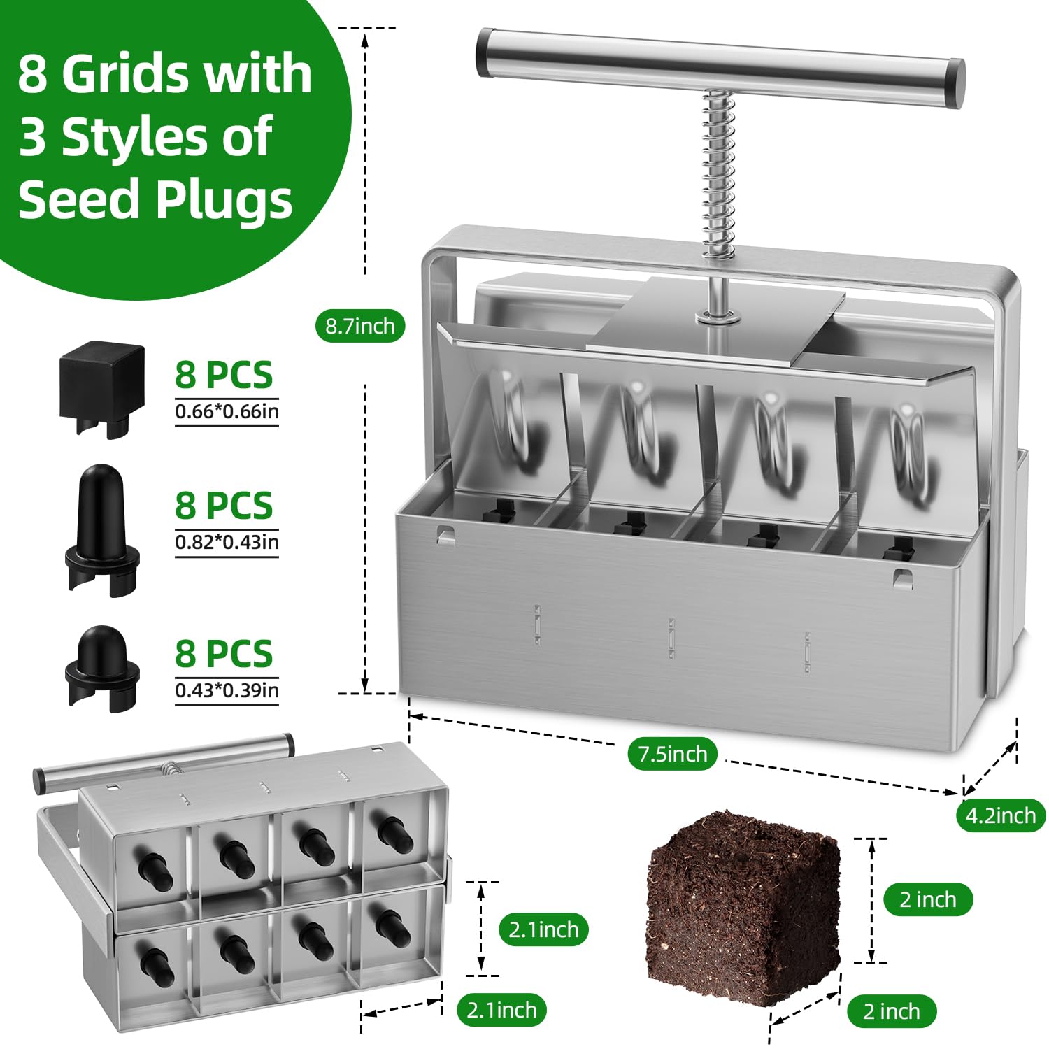 Soil Blocker, Soil Block Maker for Seed Starting with Strong Hand Held ...