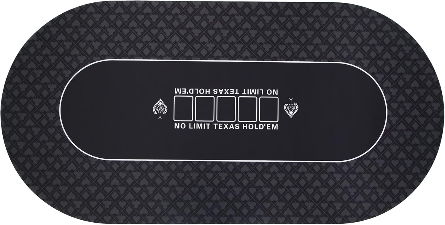 Amazon.com: Professional Poker Mat, 8 Player Portable Rubber Poker ...