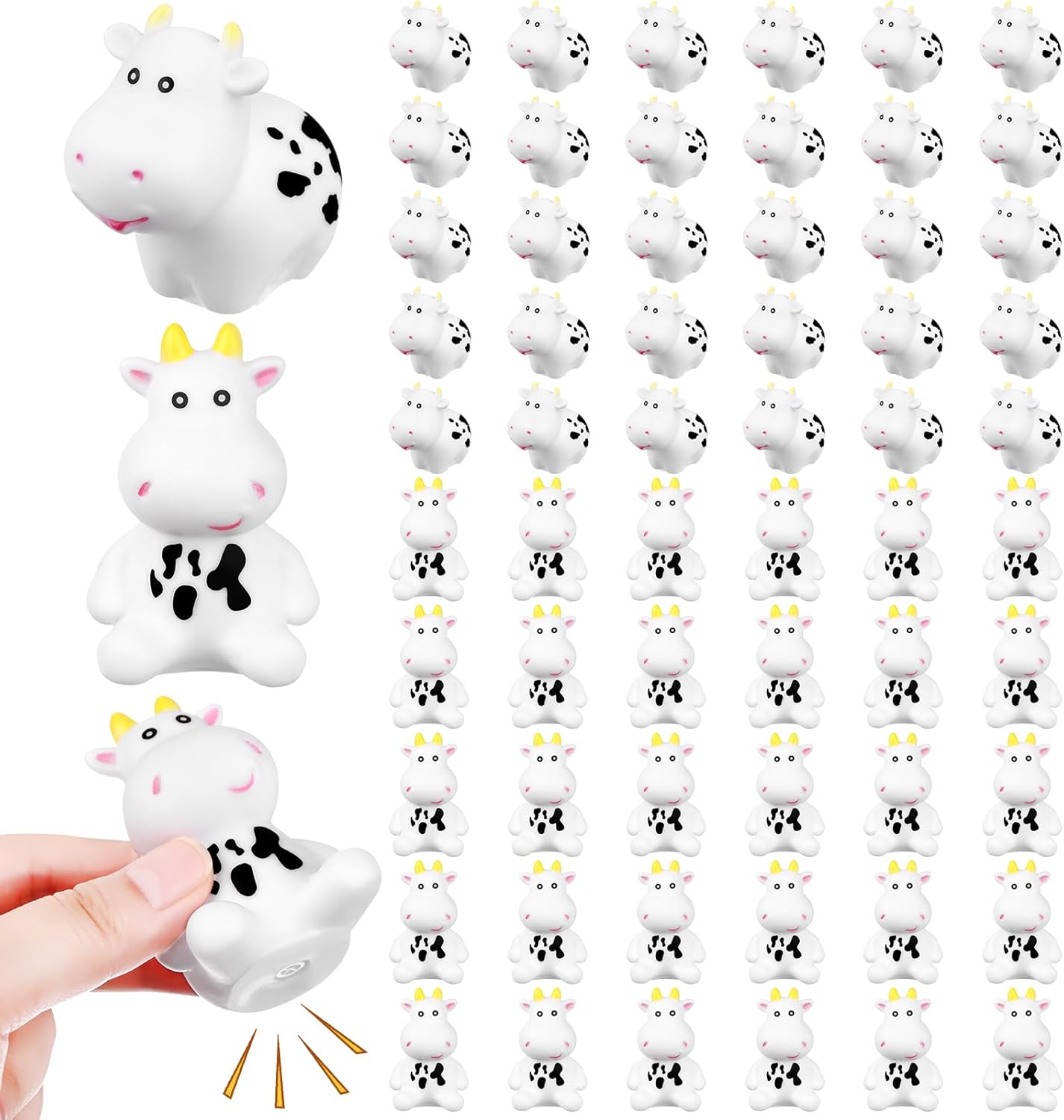 Amazon.com: Youdaju 60 Pcs Cow Rubber Bath Toy Mini Rubber Cows Bulk ...