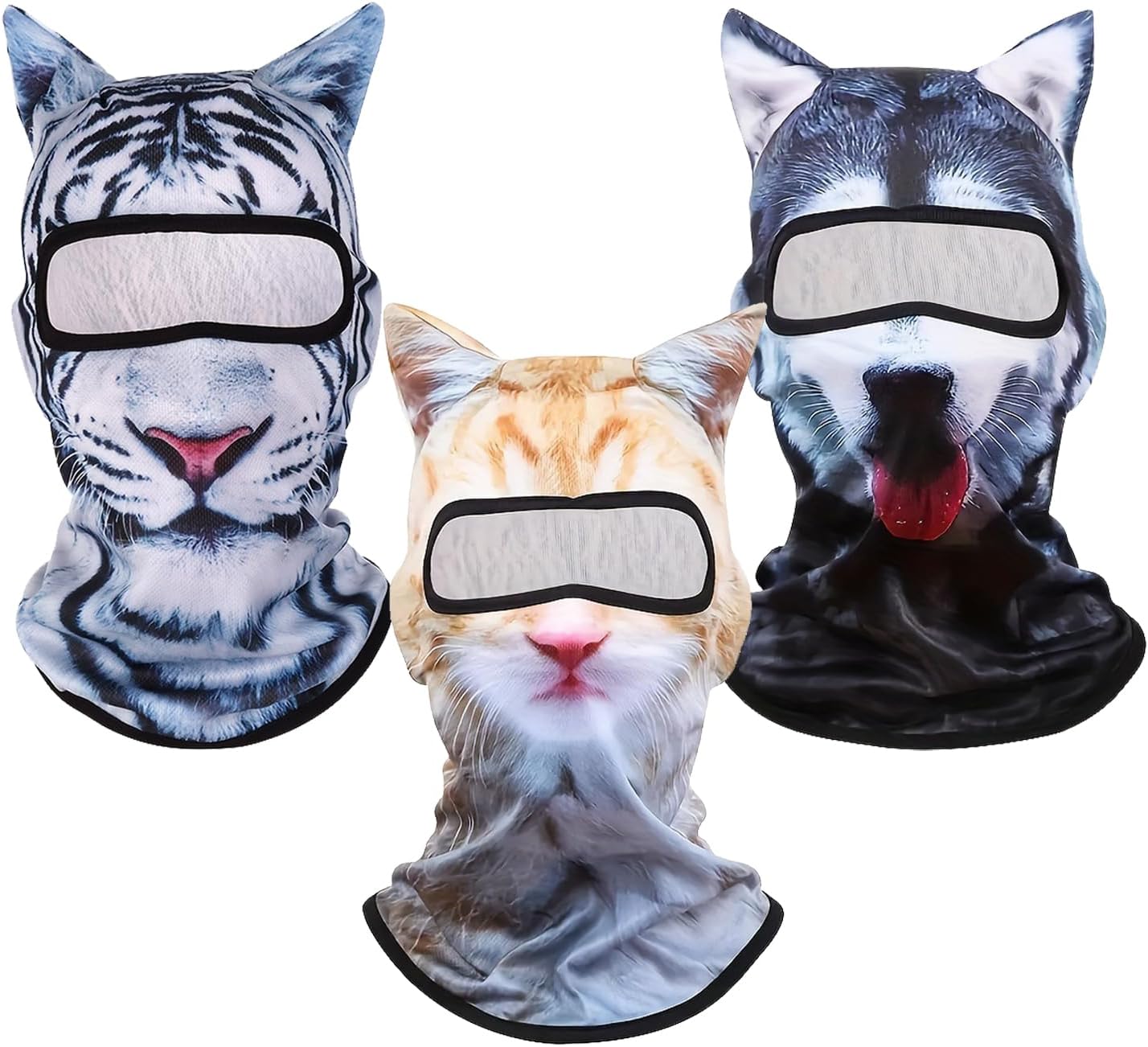 3Pcs Cat Ski Mask,3D Cat Shiesty Face Balaclava with Ears,Funny Ski ...