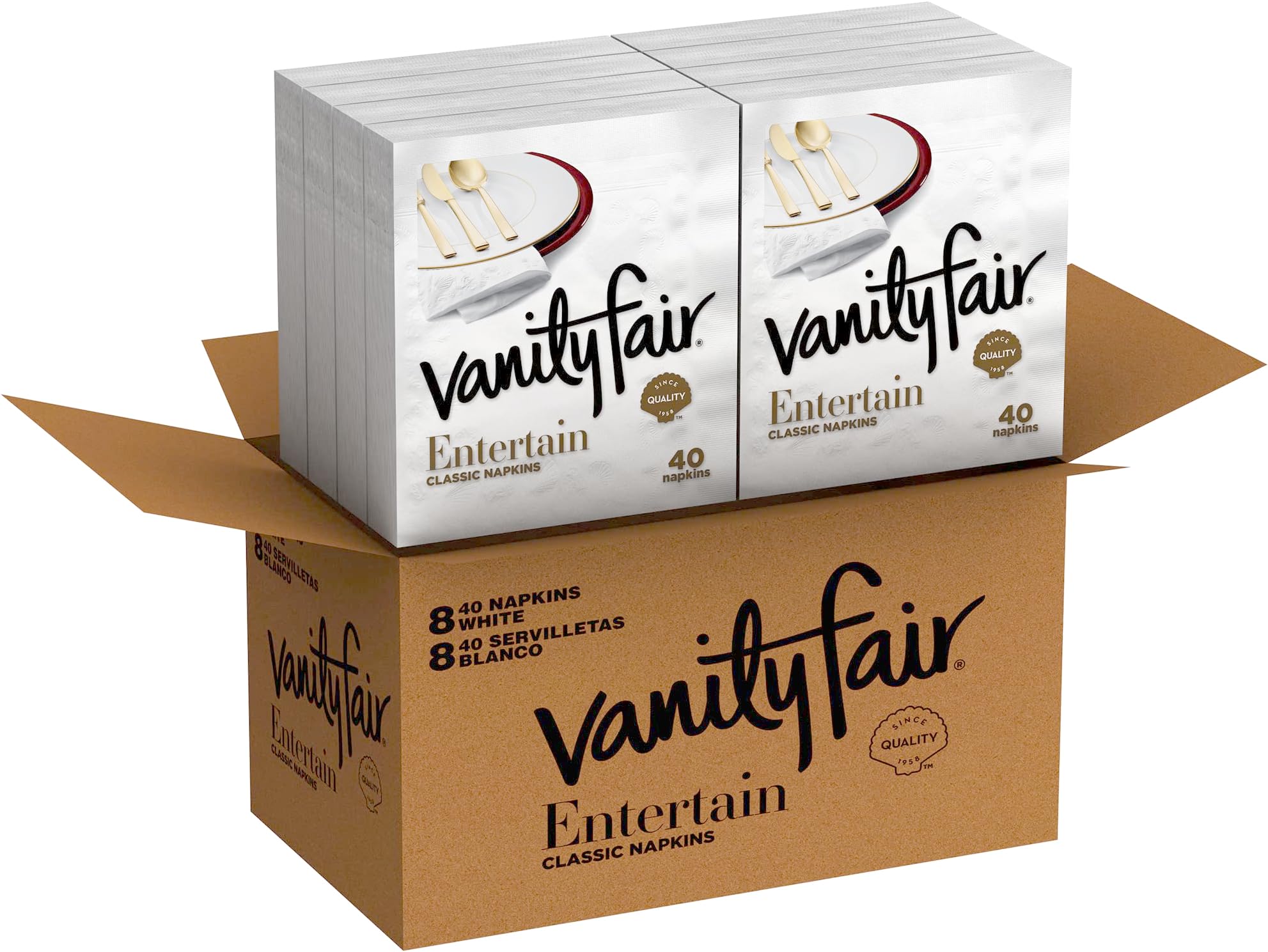Amazon.com: Vanity Fair Everyday Paper Napkins, 200 2-Ply Disposable ...