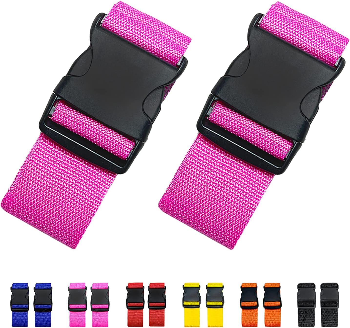2 Pack Suitcase Straps, Bright Color Adjustable Luggage Belts, TSA ...