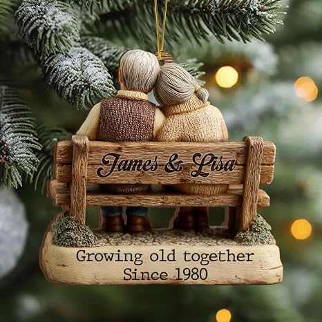 Amazon.com: Growing Old Together Christmas Ornament, Personalized ...