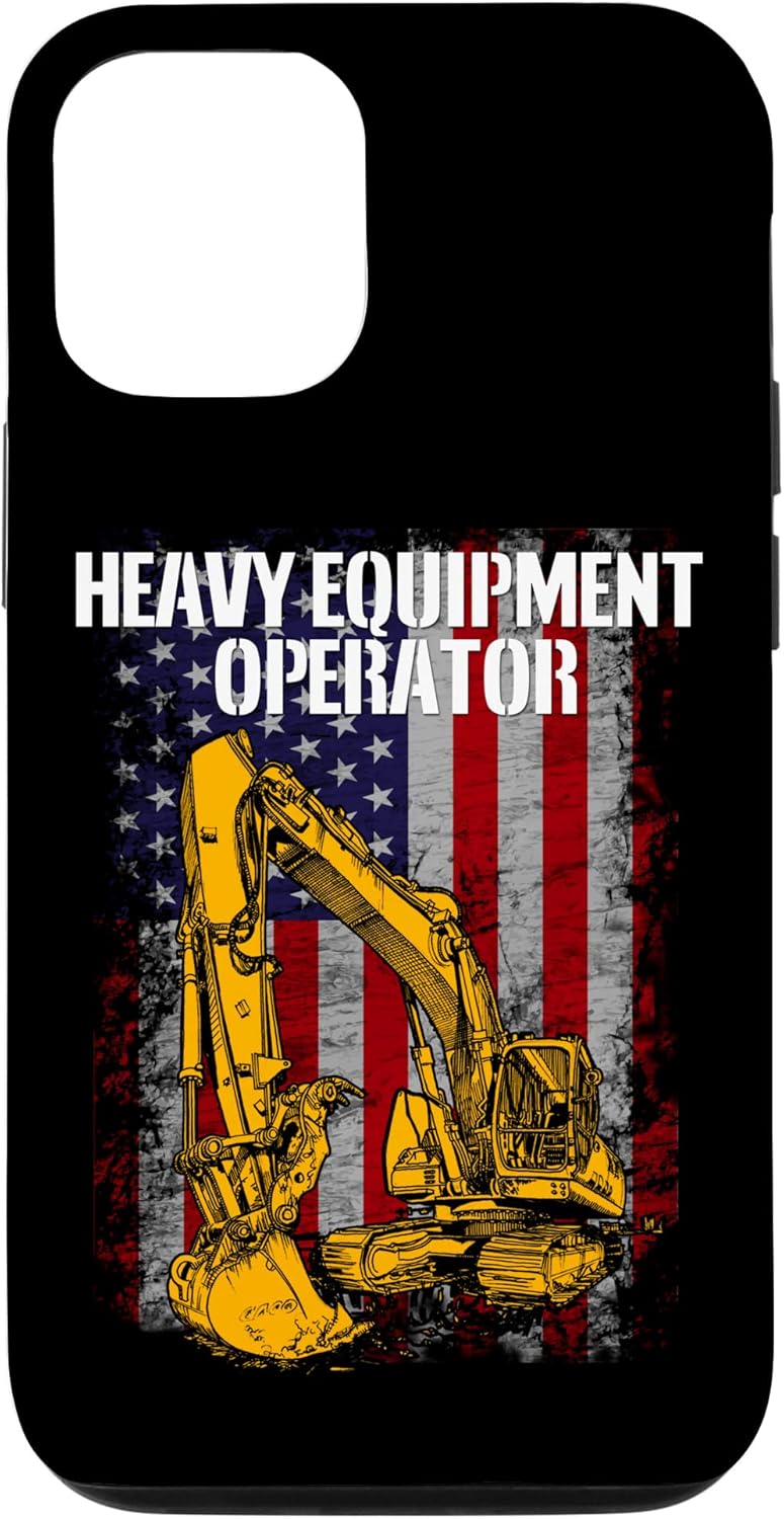 Amazon.com: iPhone 12/12 Pro Heavy Equipment Operator USA Flag Backhoe ...
