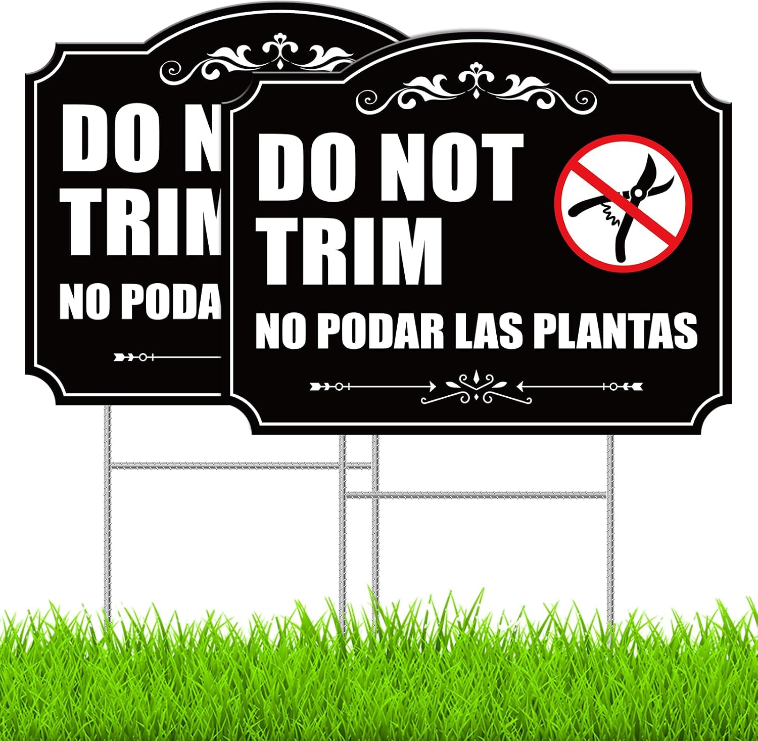 Amazon.com : JarThenaAMCS 2 Pack Do Not Trim Yard Signs Bilingual Plant ...