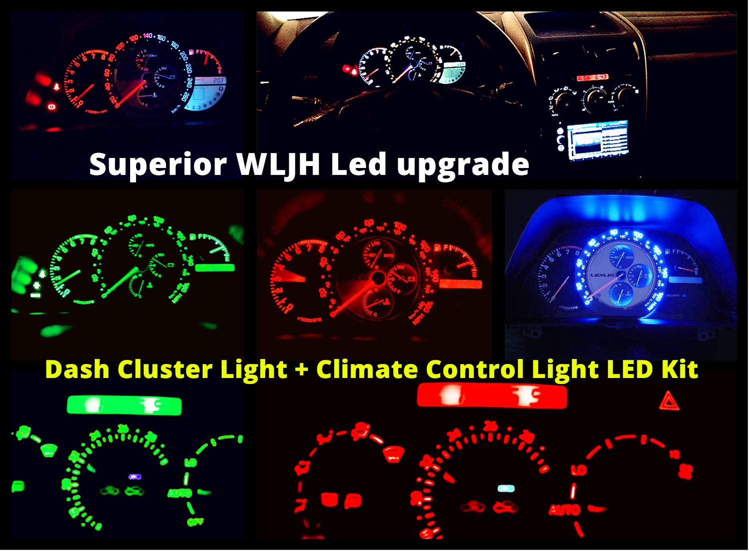 Snapklik.com : WLJH Extremely Bright Blue Instrument Cluster Panel ...