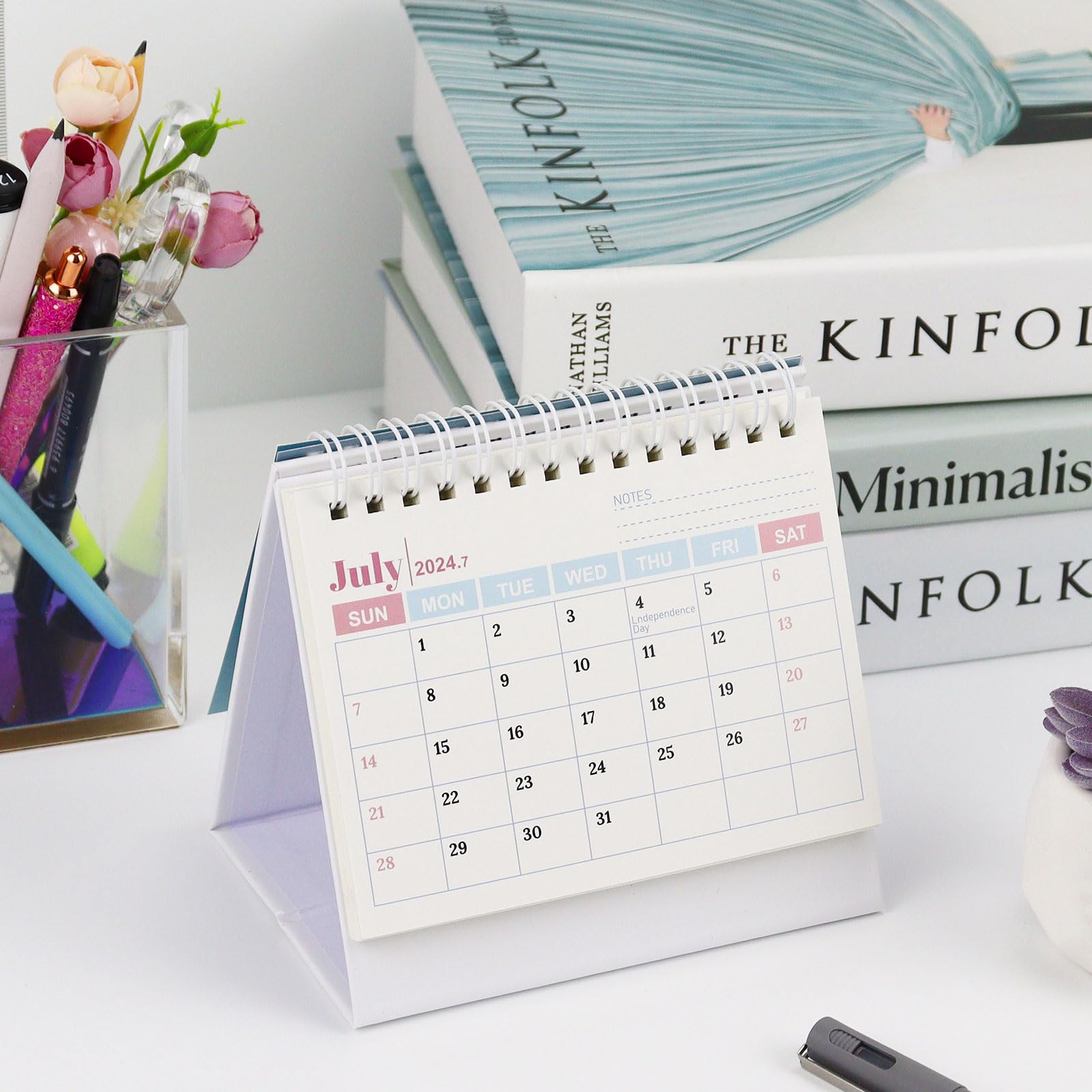 Snapklik.com : Koqye Small Desk Calendar 2025,Standing Flip Desktop ...