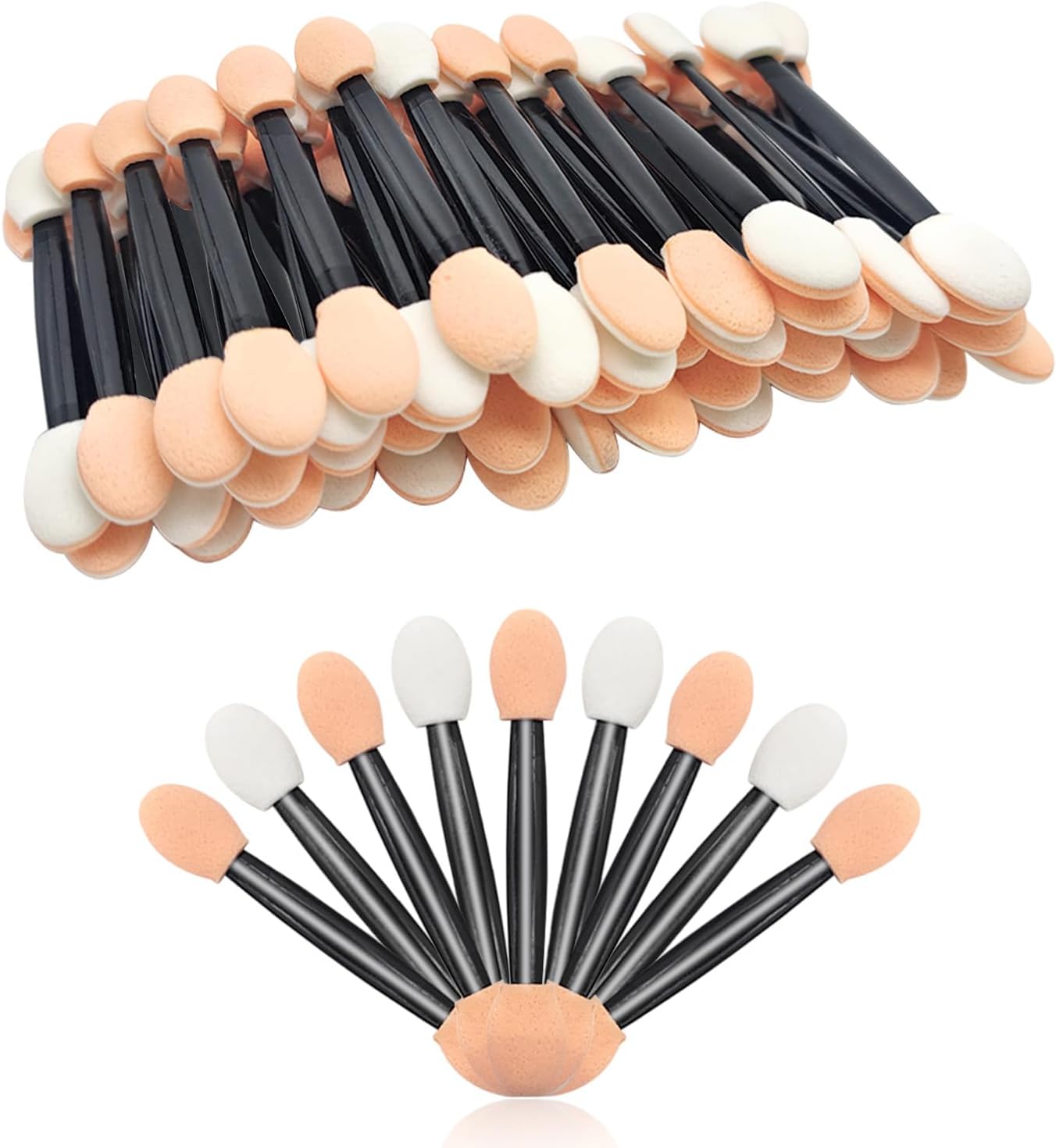 CIXLOGIC 50pcs Disposable Dual Sided Eyeshadow Brushes, Eye Shadow ...