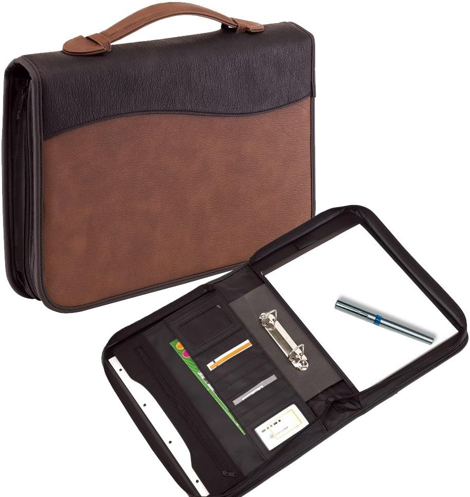 Hochwertige Dokumentenmappe DIN A4 Bondedleather inkl. Einsteckfächer ...