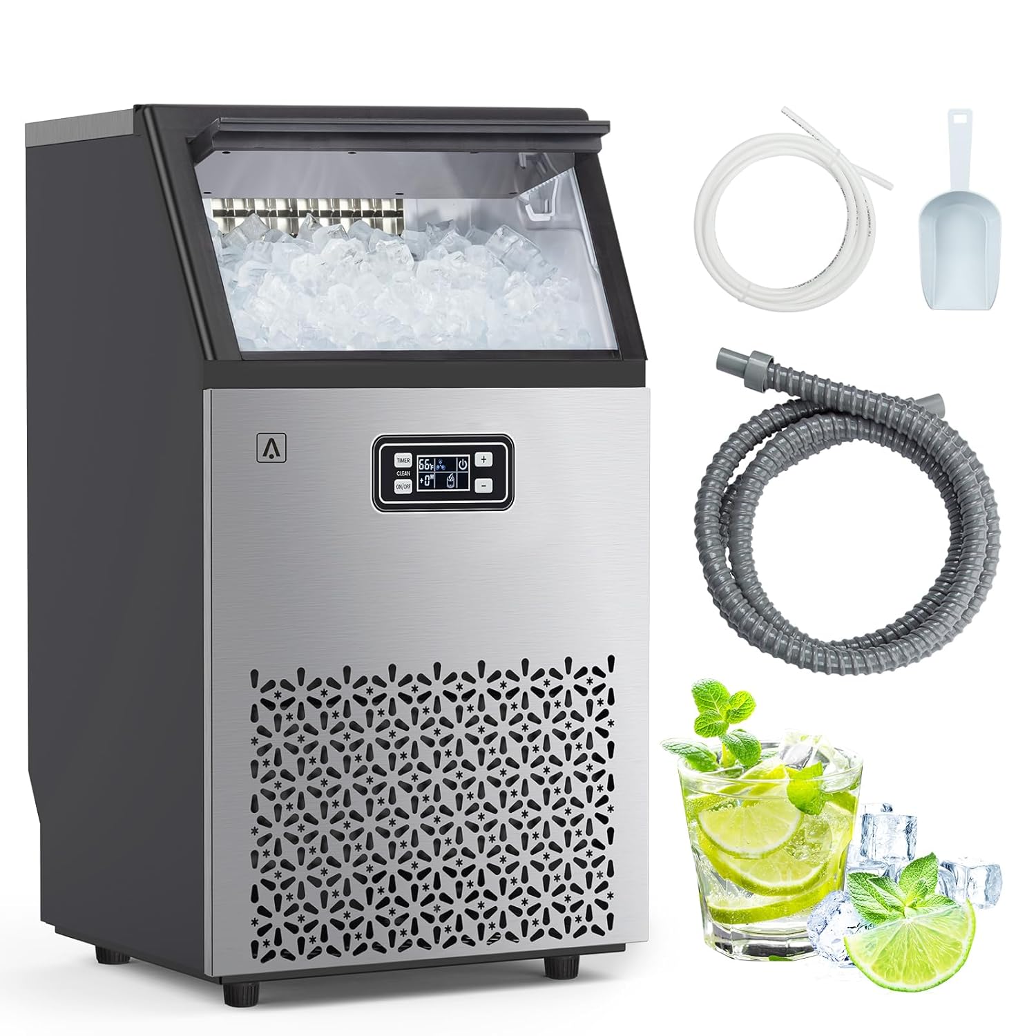 Amazon.com: 150 Lbs/24H Commercial Ice Maker Machine, 33Lbs Ice Storage ...
