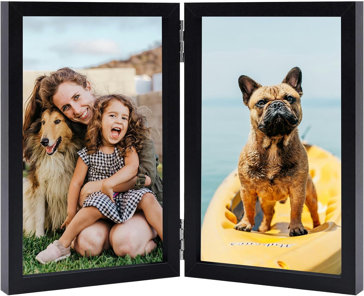 Amazon.com - THCASITO 8x10 Double Picture Frame Vertical Wooden Hinged ...