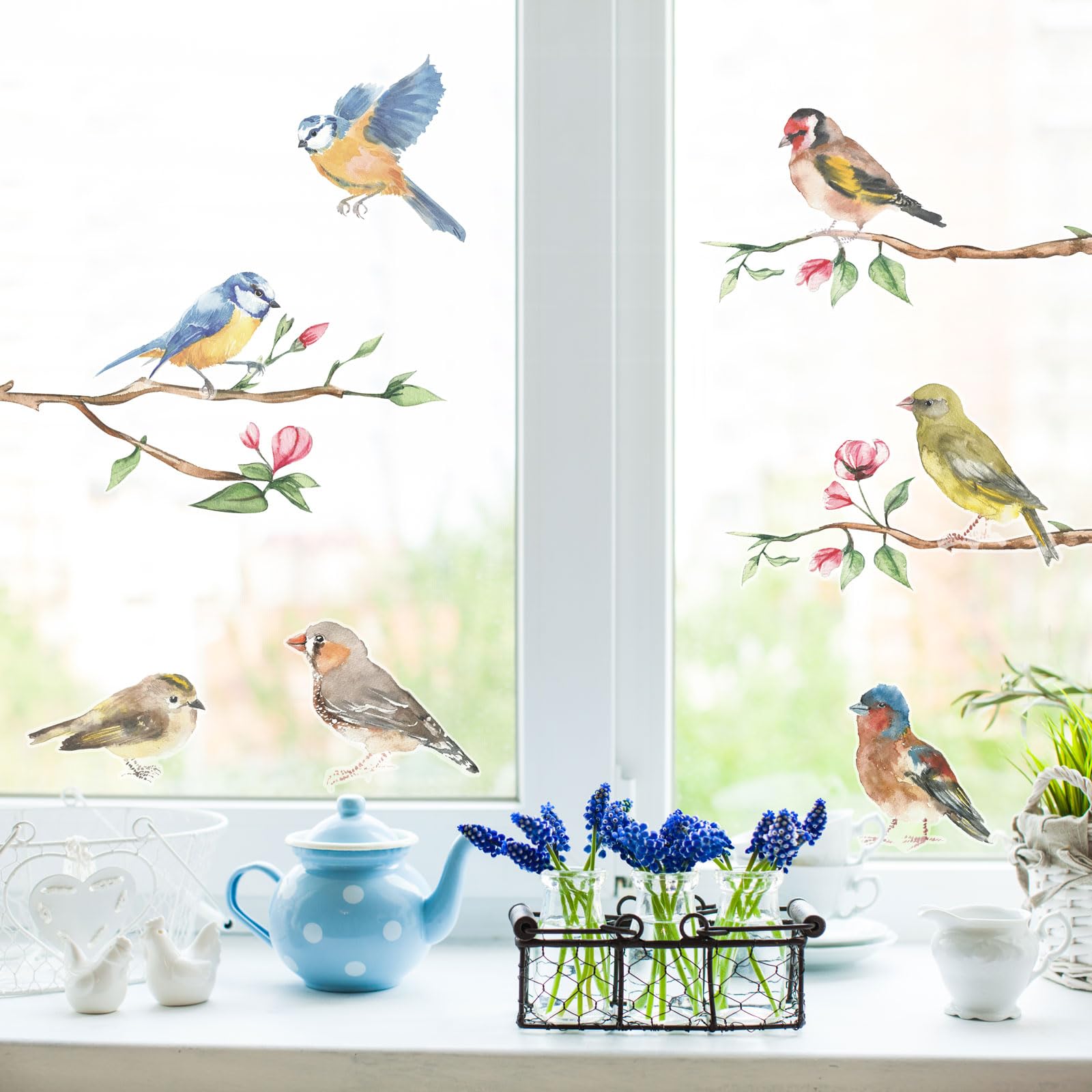 Stickerscape Bird Window Stickers (Birds on Branch) | Spring Window ...