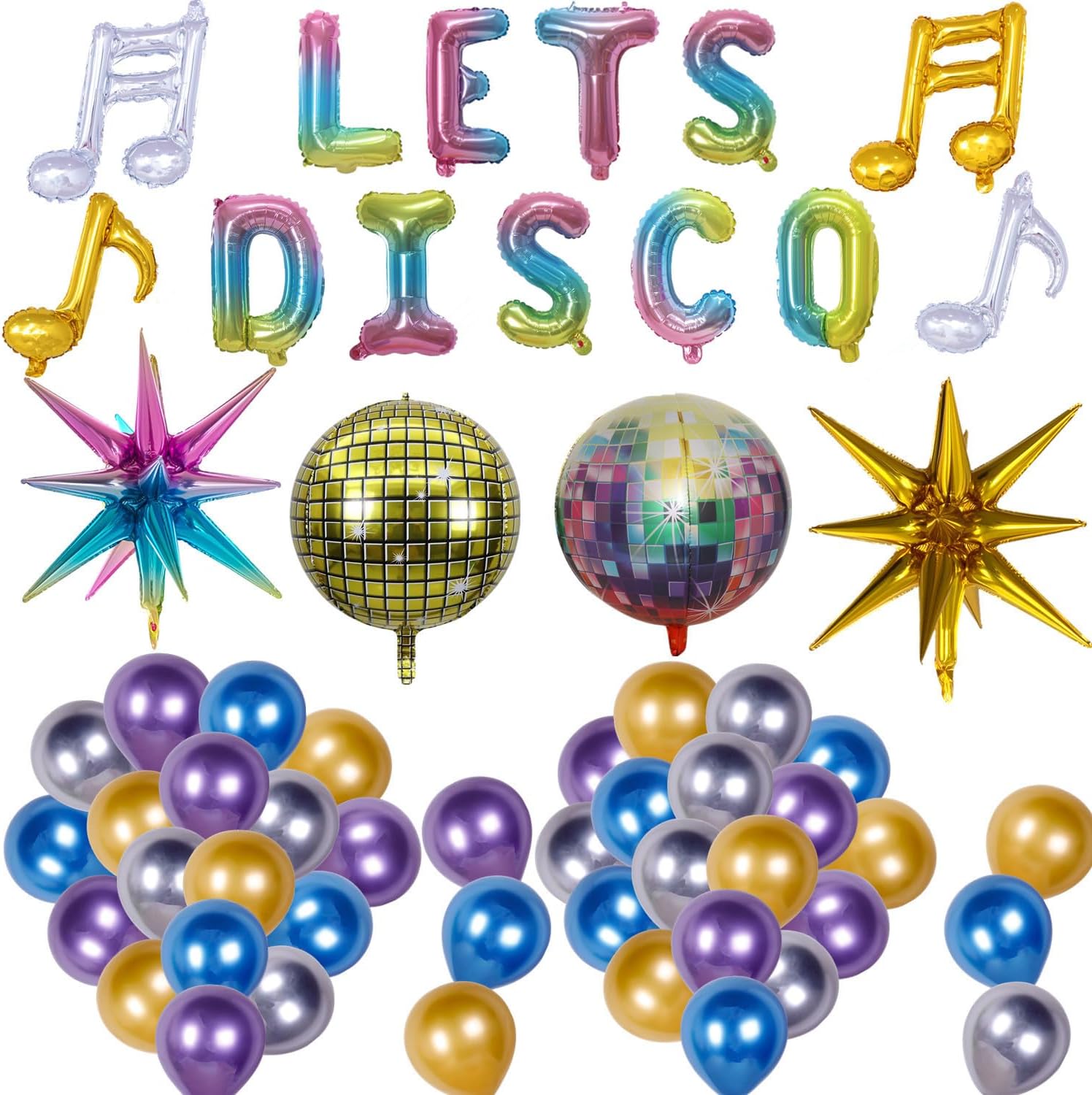 Amazon.com: 57 Pieces Lets Disco Party Decorations Boogie Balloons ...