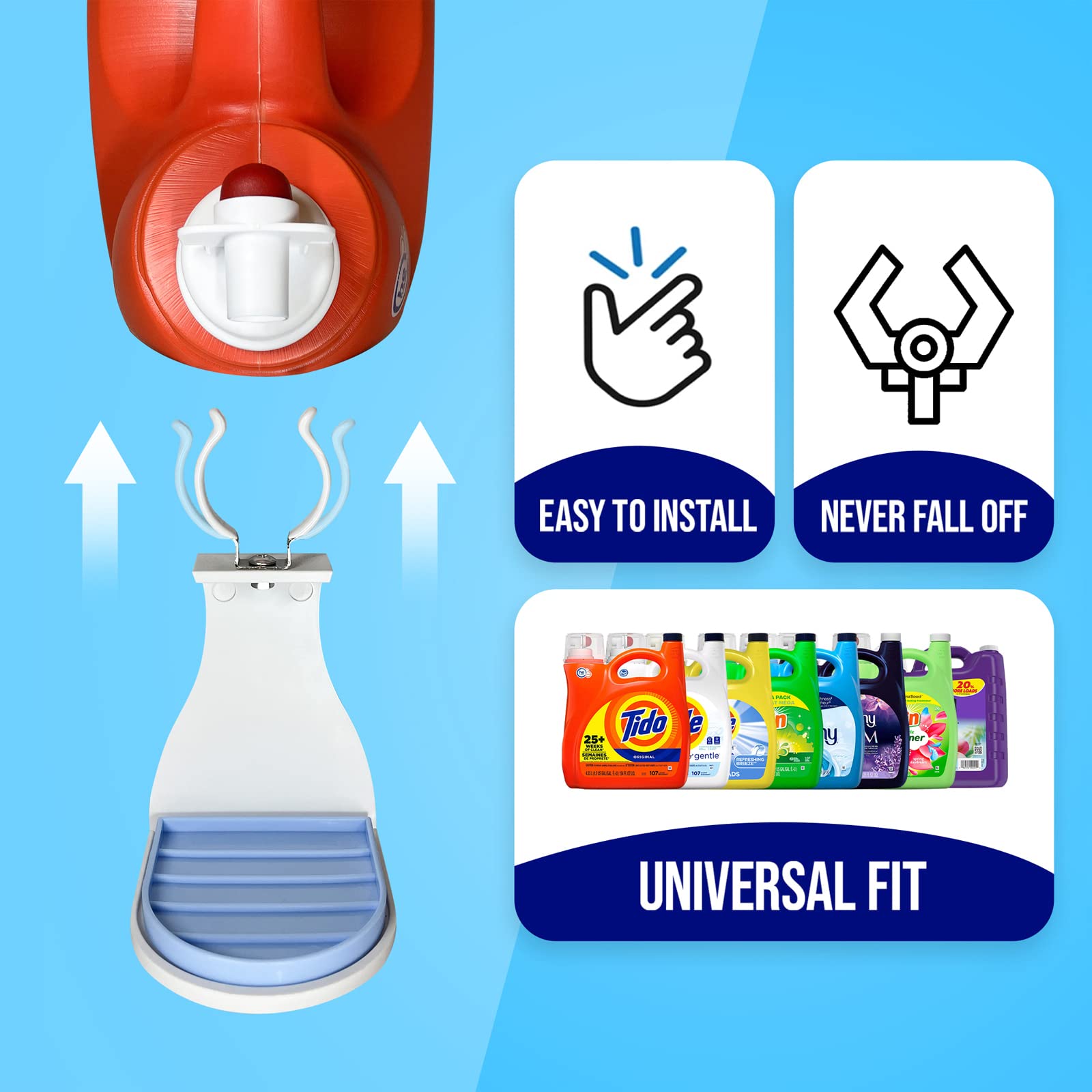 [2 Pack] Laundry Detergent Cup Holder, Detergent Drip Catcher (Upgraded ...