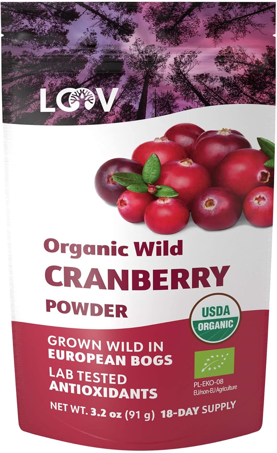 Wild Organic Freeze Dried Cranberry Powder, 3.2 Oz, 18-Day Supply, from ...