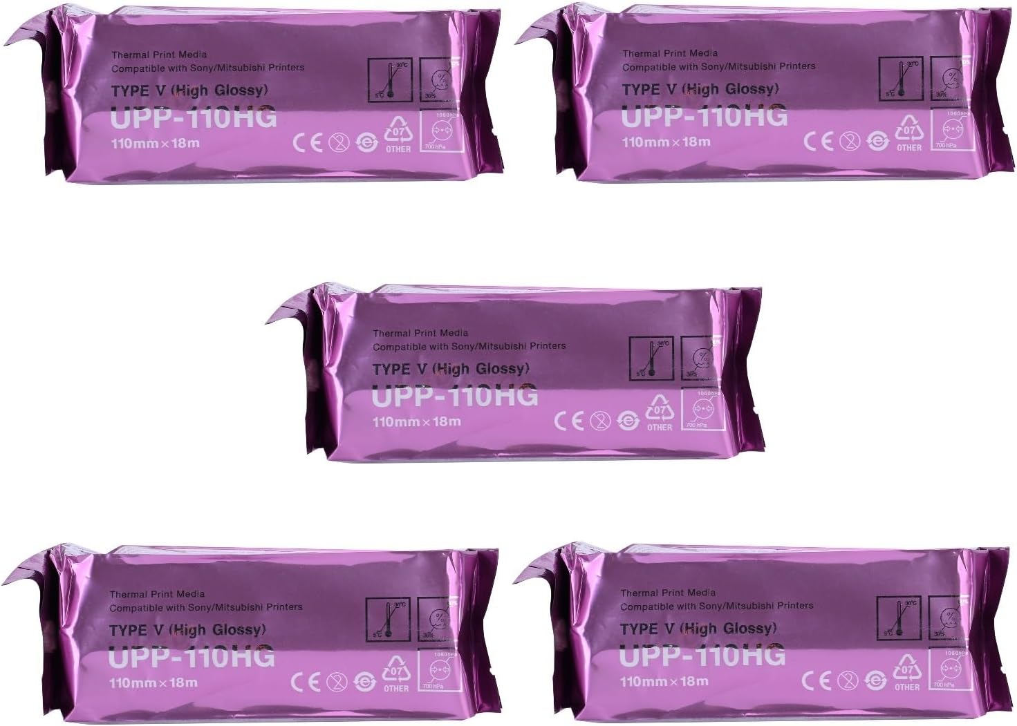 Amazon.com : Compatible UPP-110HG 5 Rolls Ultrasound Thermal Print ...