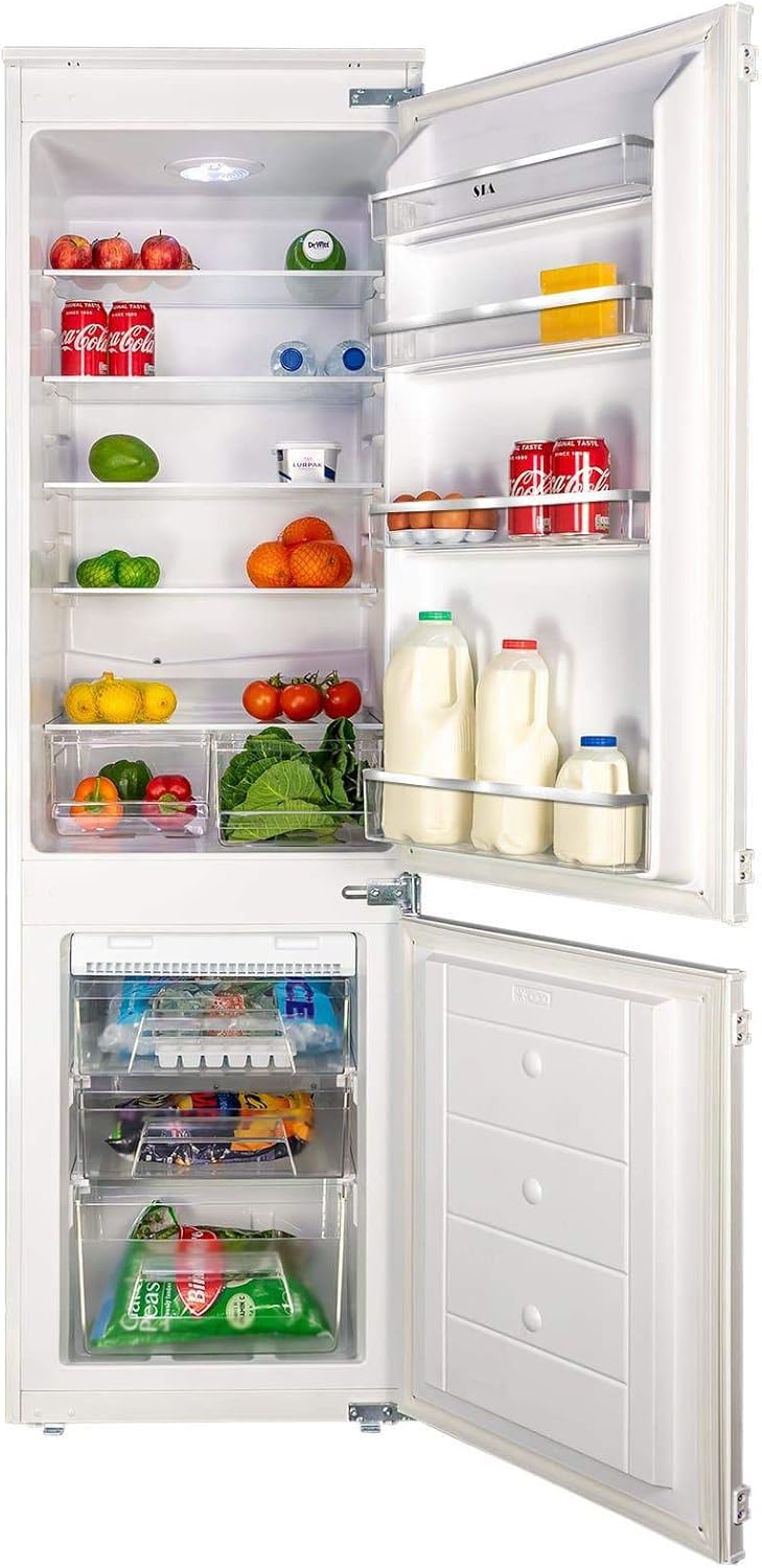 SIA RFF101 Integrated Frost Free Fridge Freezer In White, Built-in 70/ ...