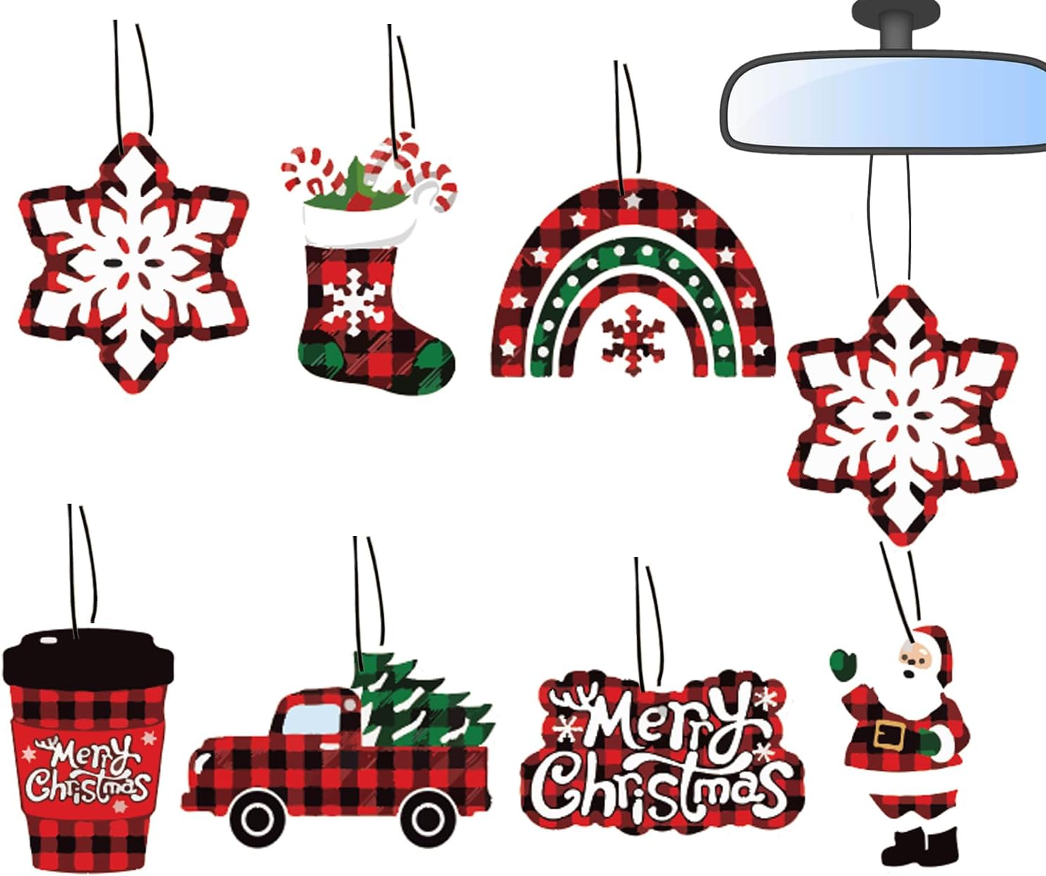 Amazon.com: 8 PCS Christmas Car Air Fresheners Hanging,Snowflake ...