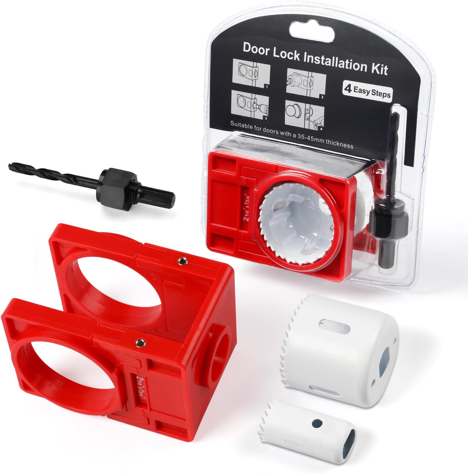 KATA 1-3/8" - 1-3/4" Door Lock Installation Kit for Wooden Doors with ...