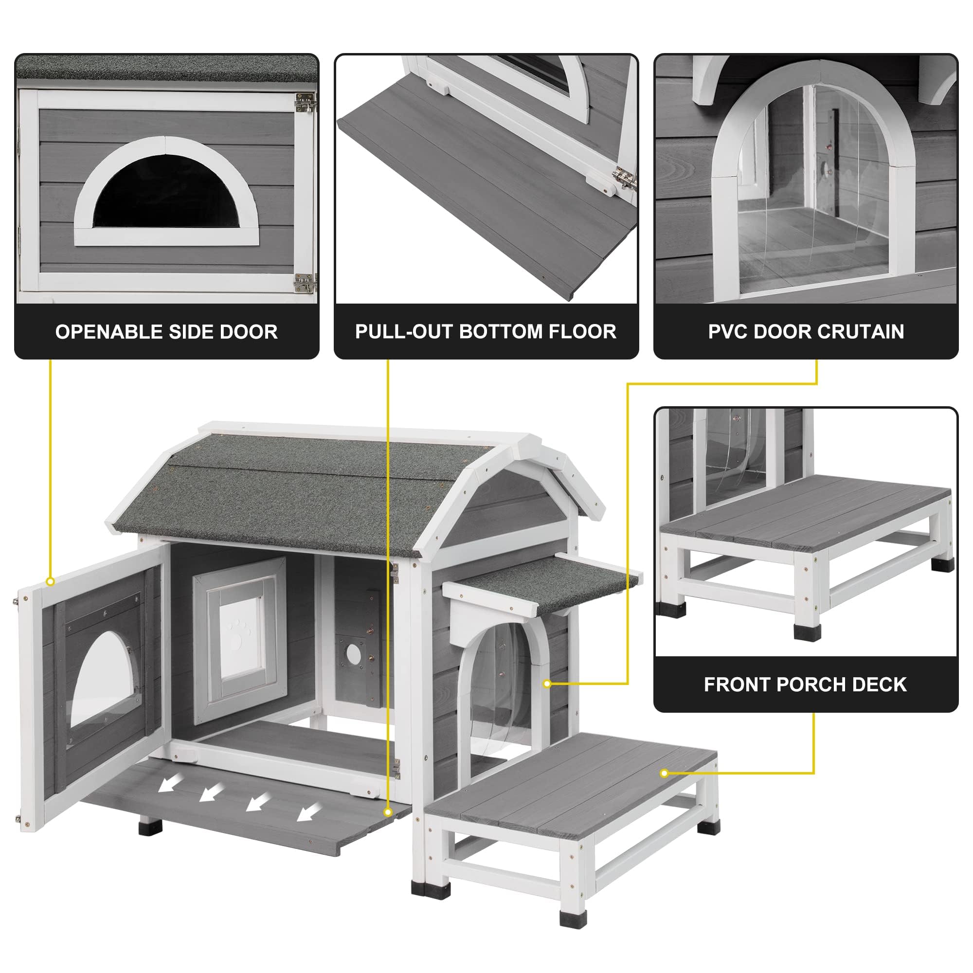 Snapklik.com : Ketive Cat House Outdoor Cat Shelter Weatherproof, Feral ...